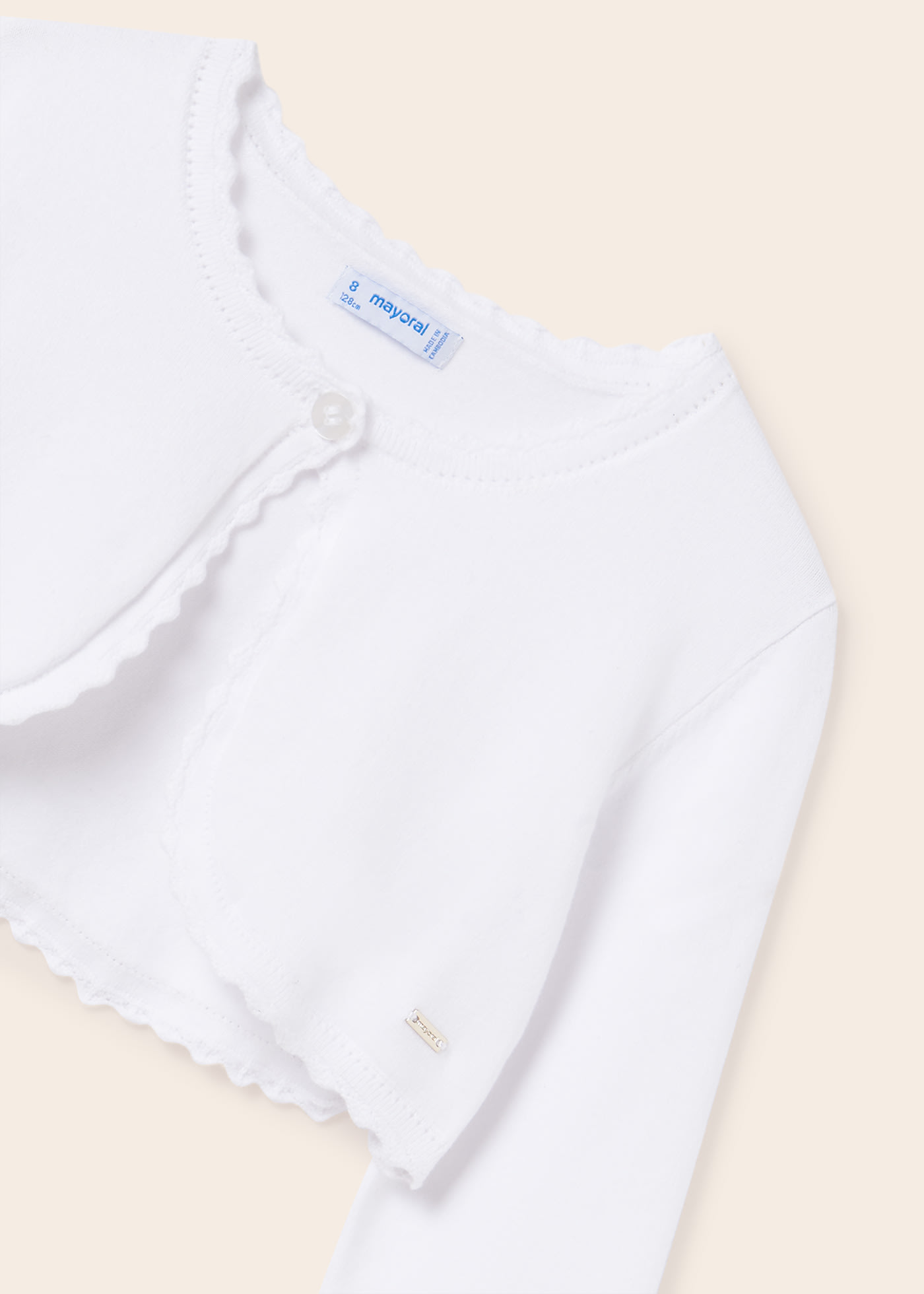 Rebeca tipo bolero con algodón sostenible para chica | Mayoral