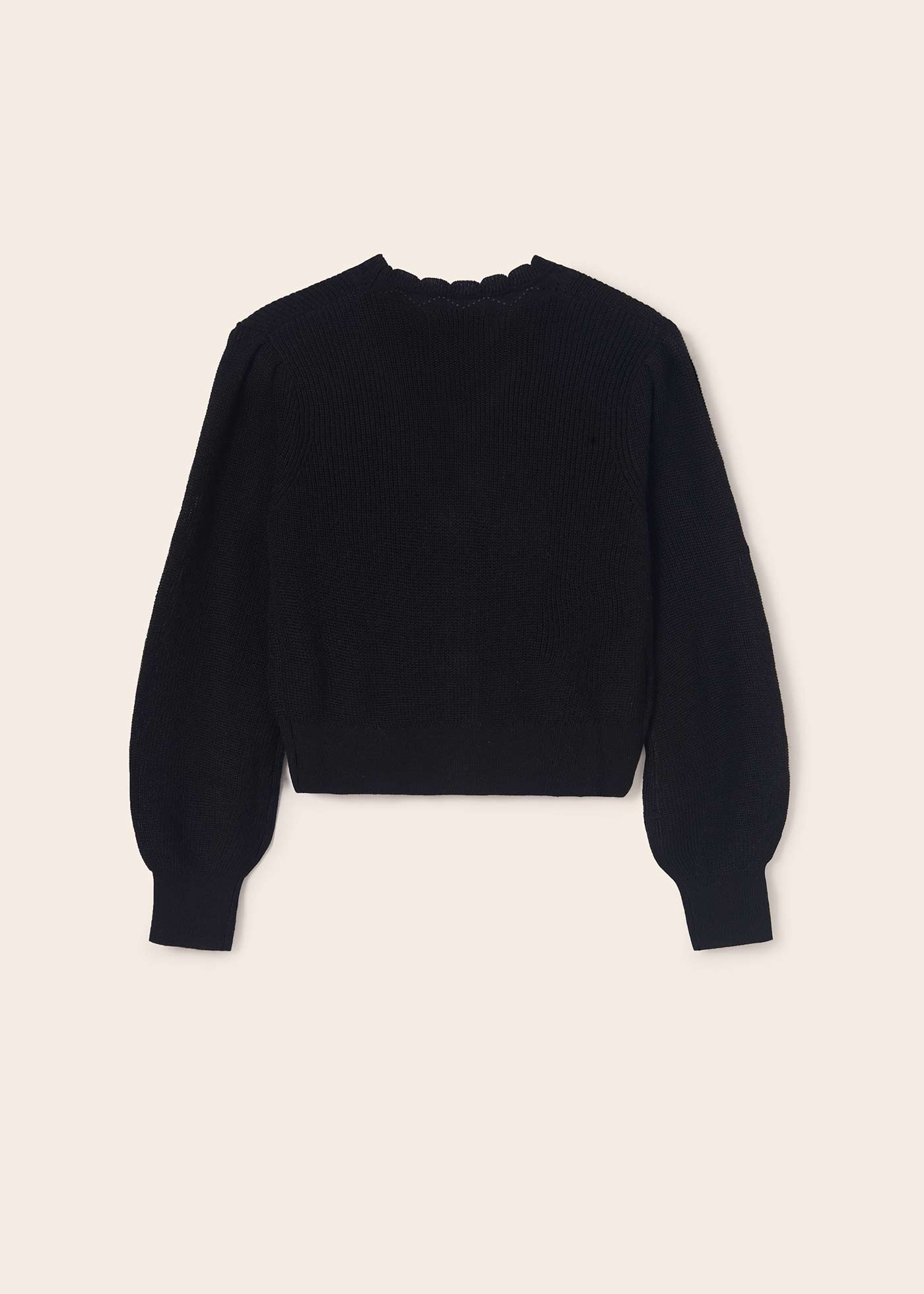 Rebeca de tricot con manga abullonada para chica | Mayoral