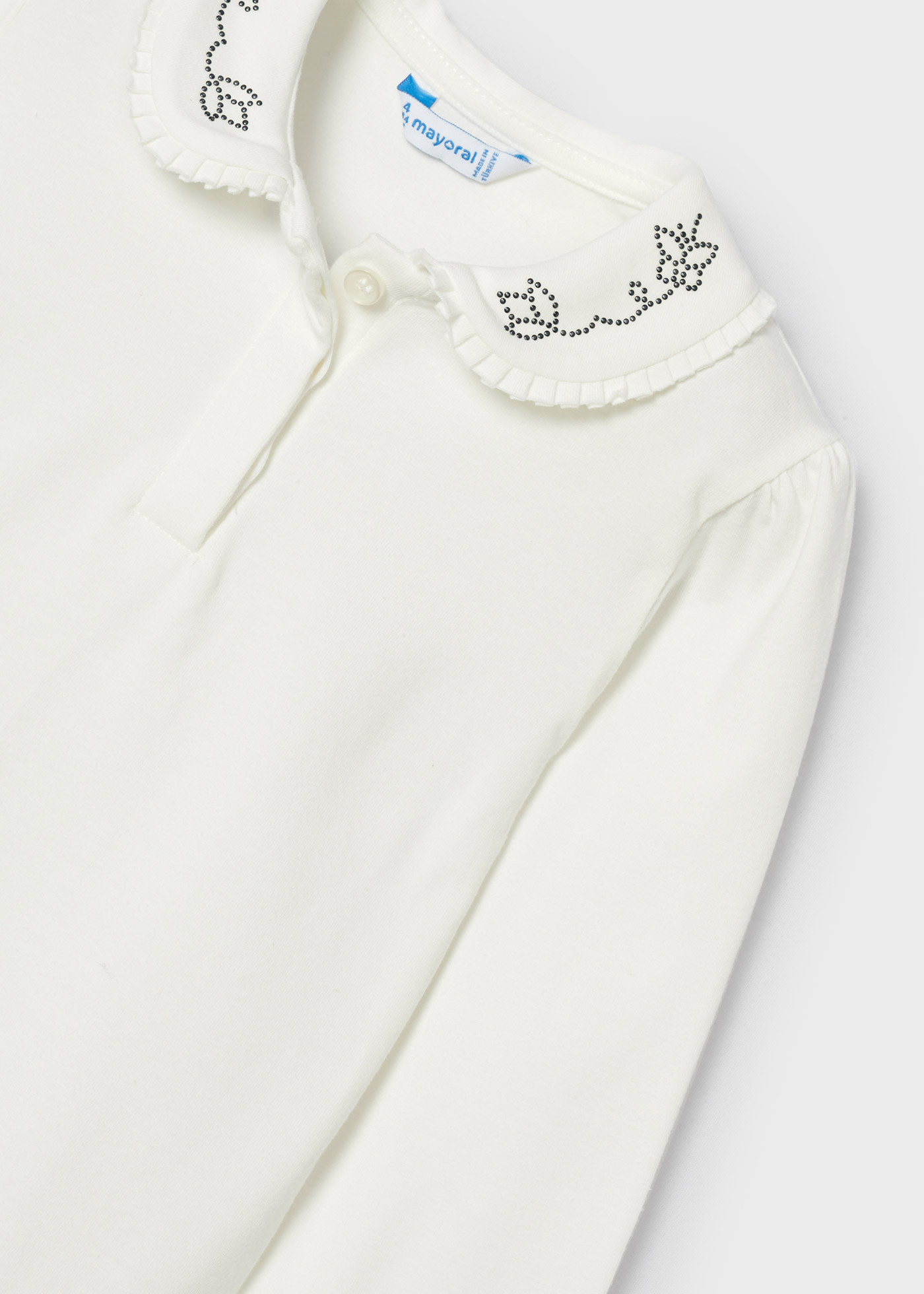 Polo shirt with embroidered collar Better Cotton girl | Mayoral