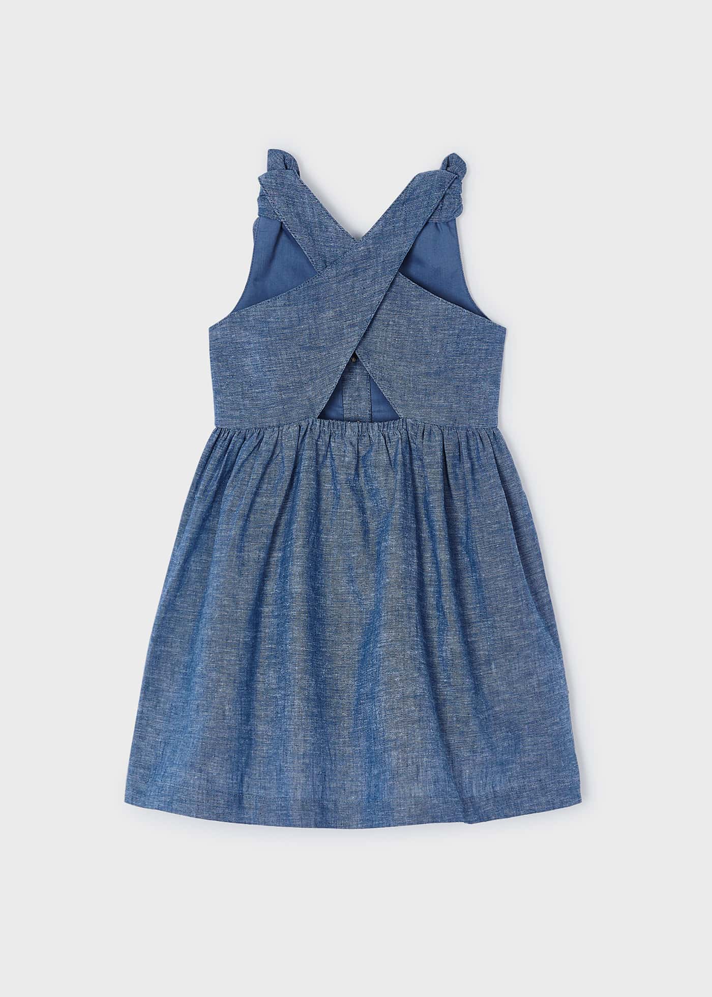 Girls linen dress Blue | Mayoral
