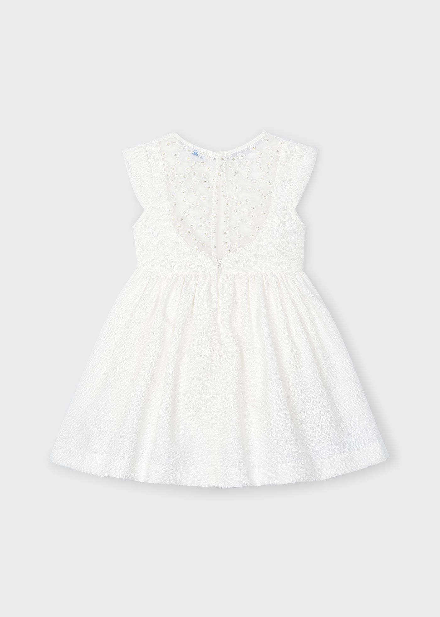 Girls tulle embroidered dress Off white | Mayoral
