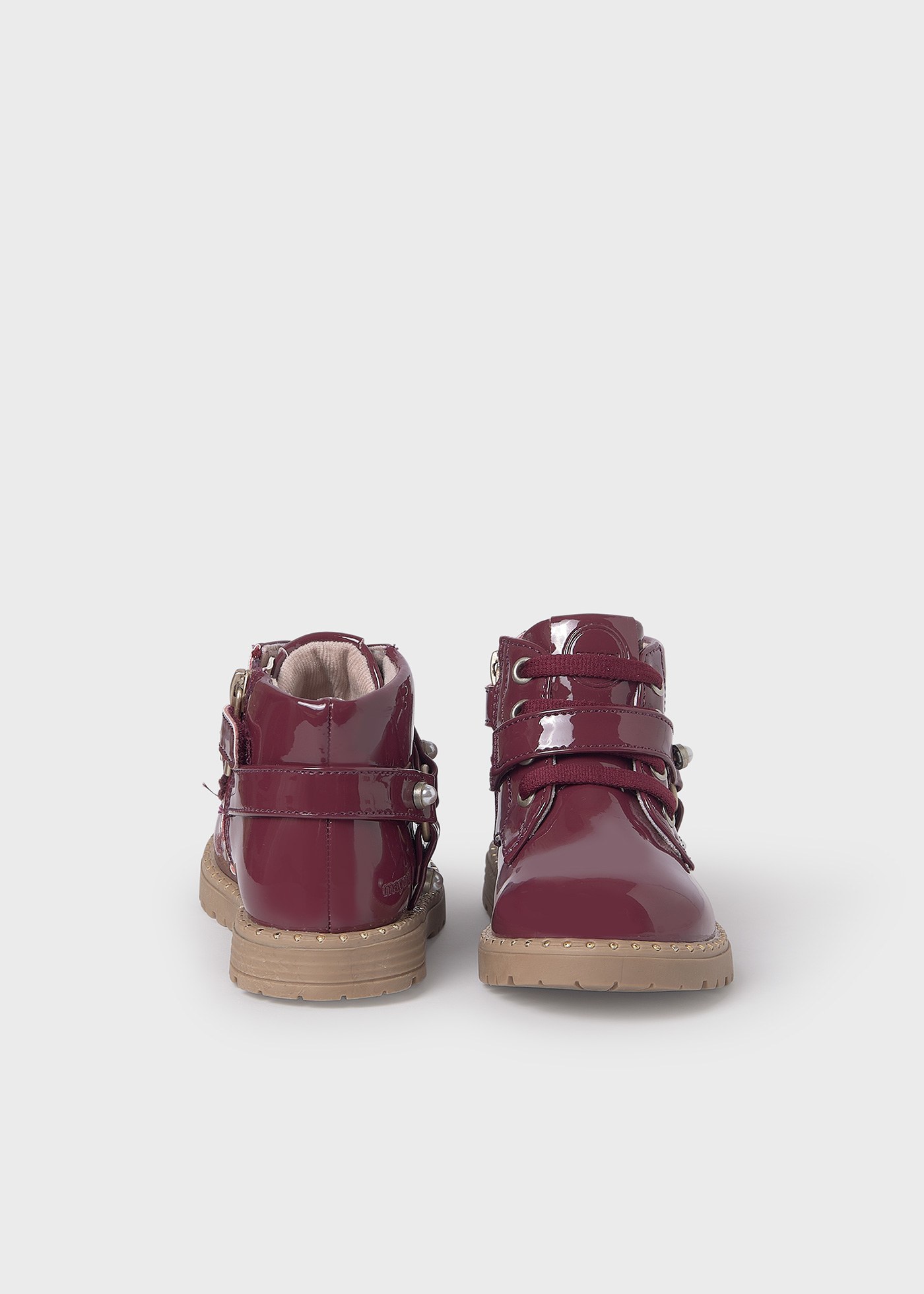 Baby patent leather boots Plum | Mayoral