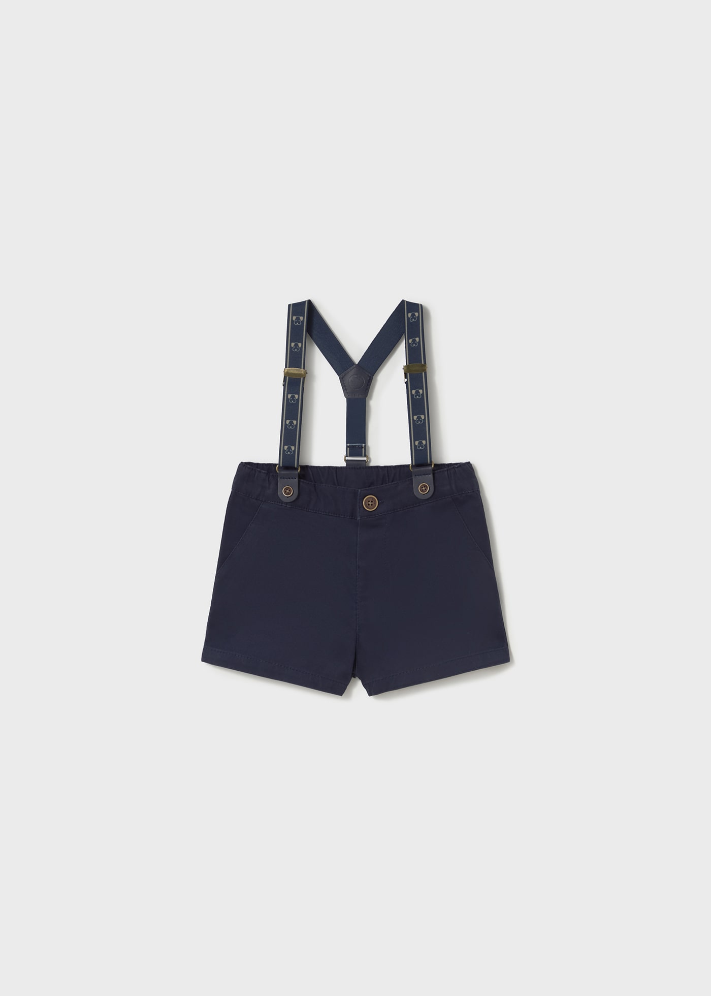 Baby pique shorts with braces Navy blue | Mayoral