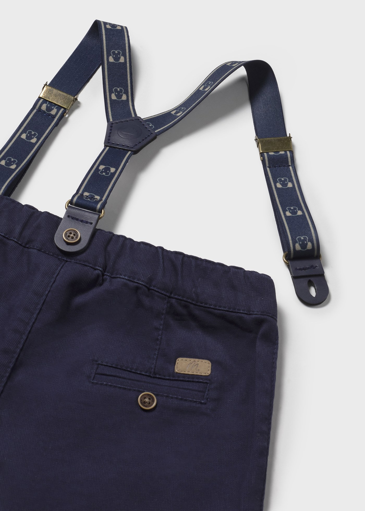 Baby pique shorts with braces Navy blue | Mayoral