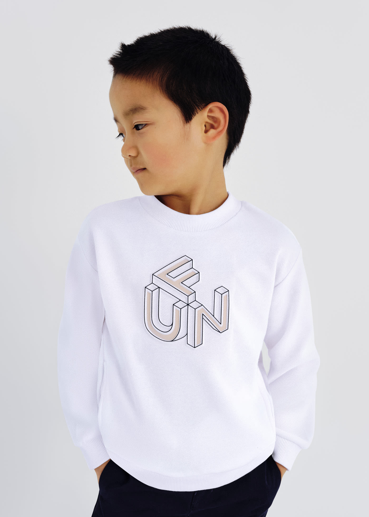 Boy Embossed Sweatshirt White | Mayoral