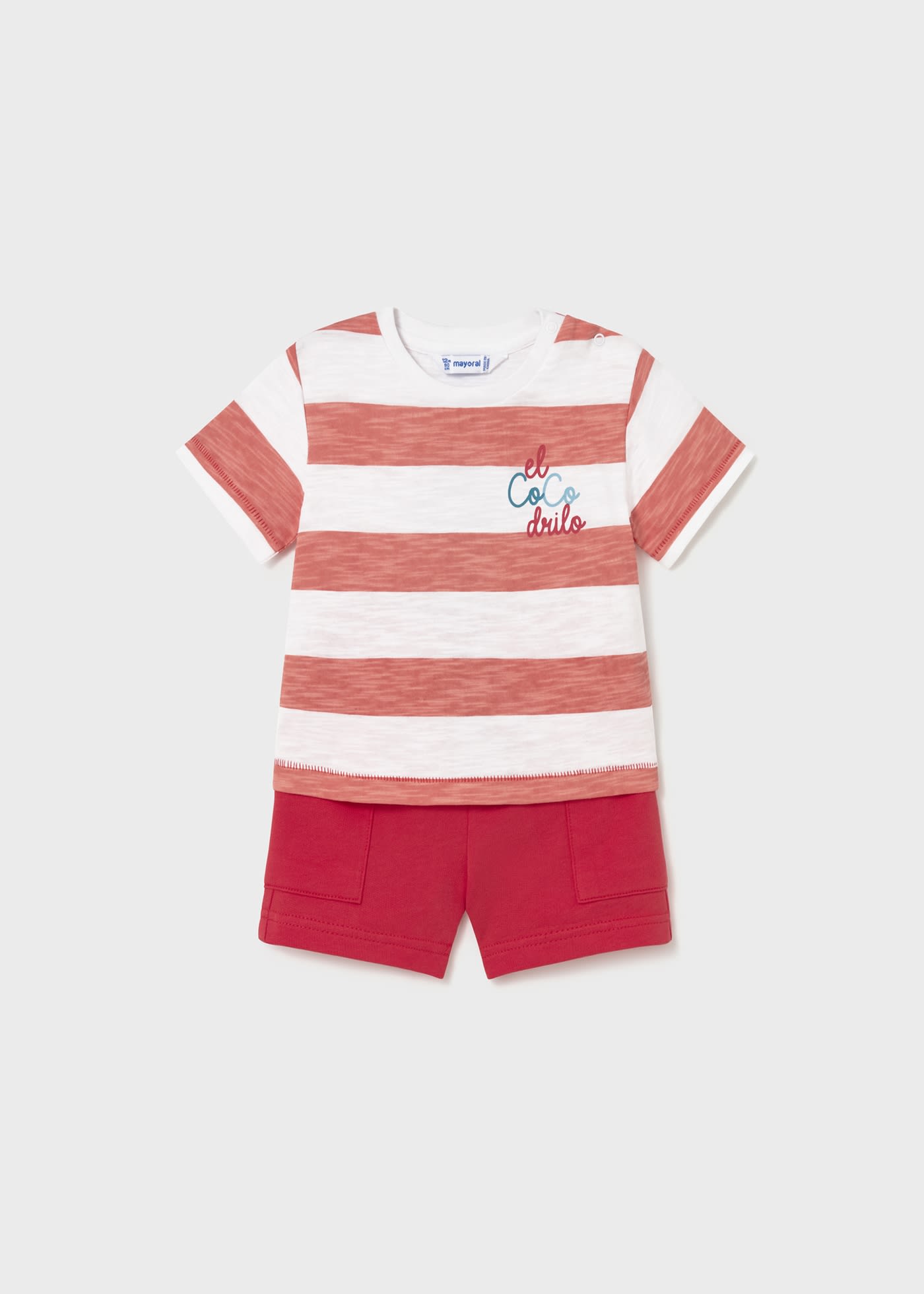 Conjunto malha riscas bebé Manga | Mayoral
