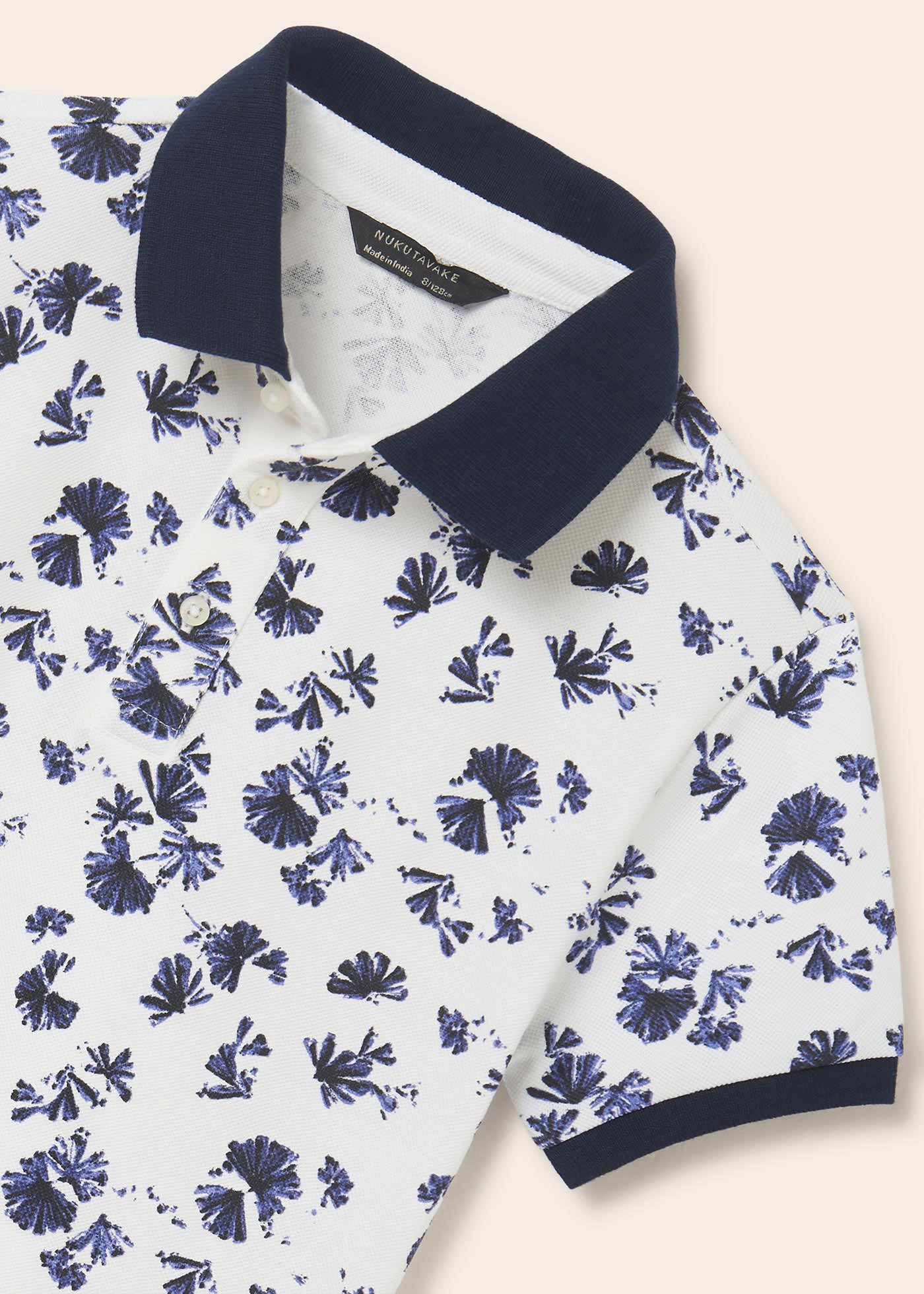 Polo con stampa cotone sostenibile ragazzo Bianco-Blu Marino | Mayoral
