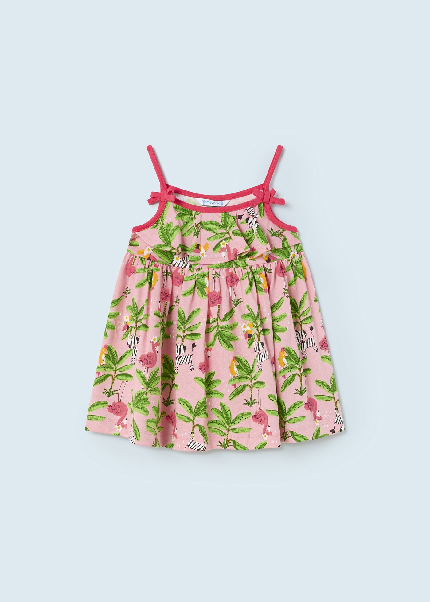 Vestito stampa tropicale cotone sostenibile neonata Flamingo | Mayoral