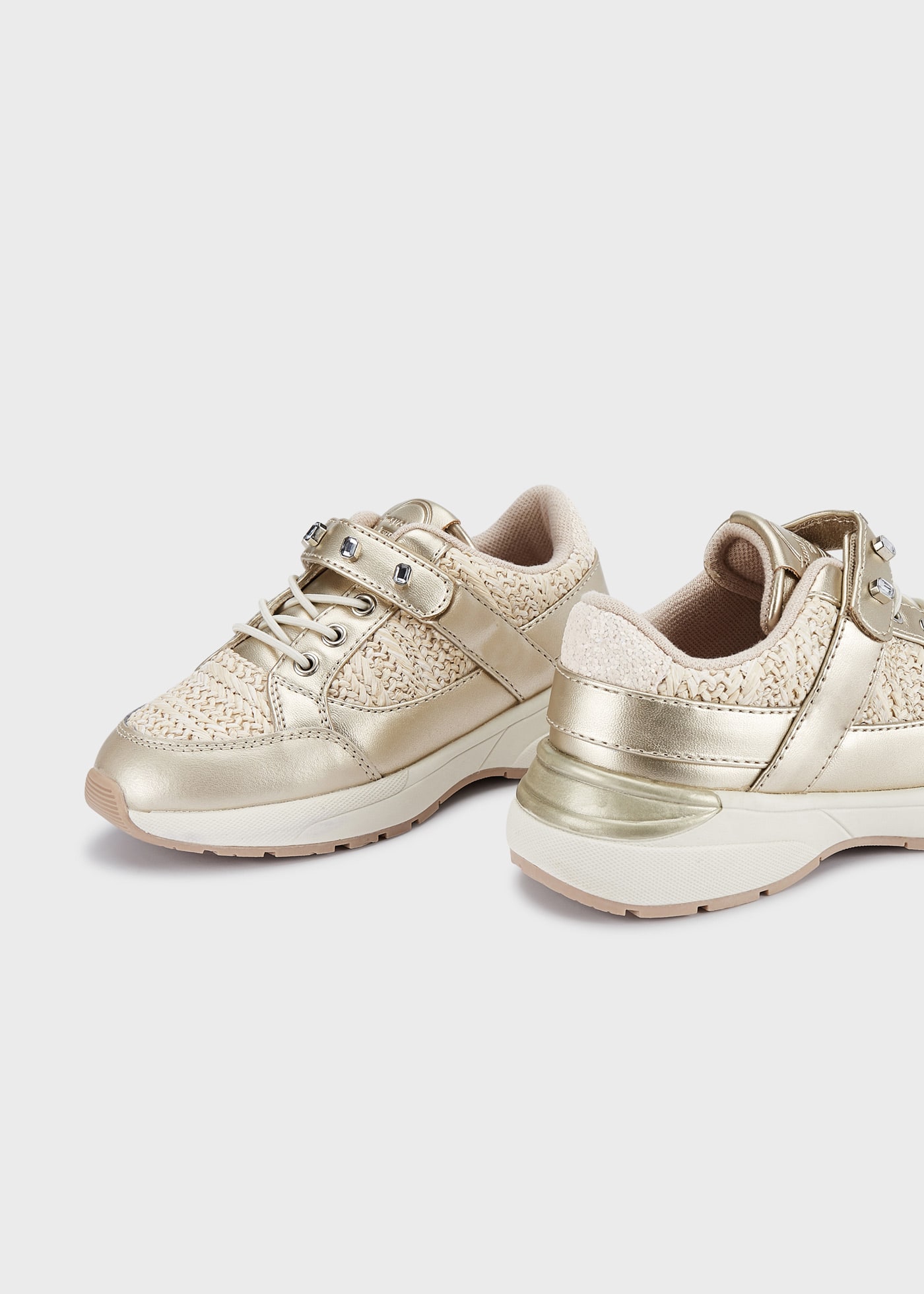 Sportschuhe mit Klettverschluss für Mädchen Oro-Beige | Mayoral