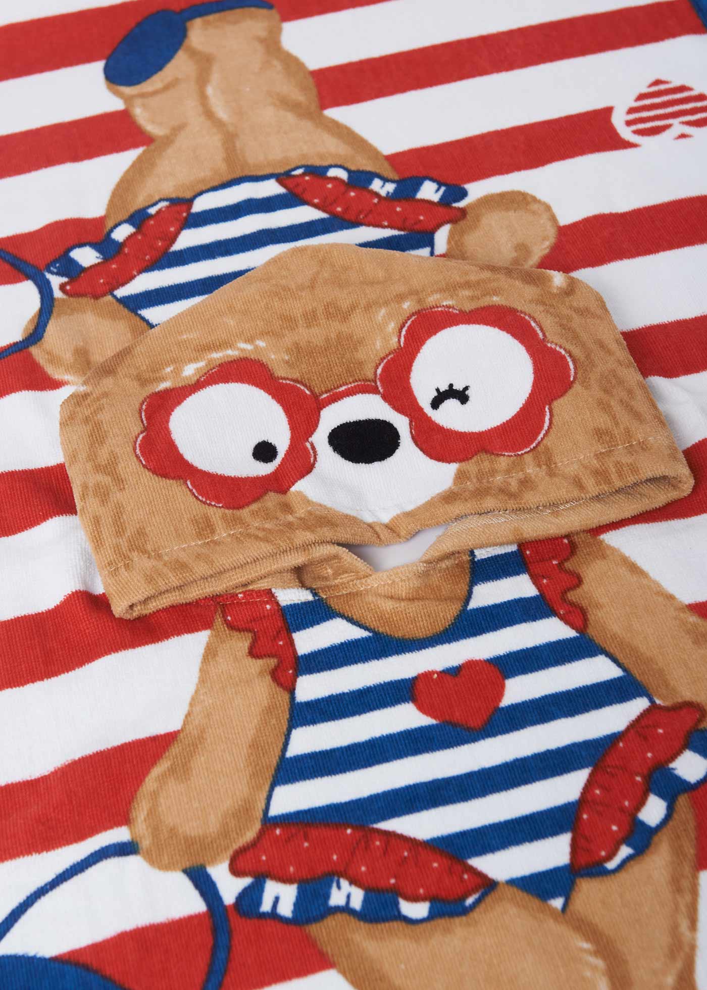 Toalla poncho con capucha de algodón sostenible para bebé Rojo | Mayoral