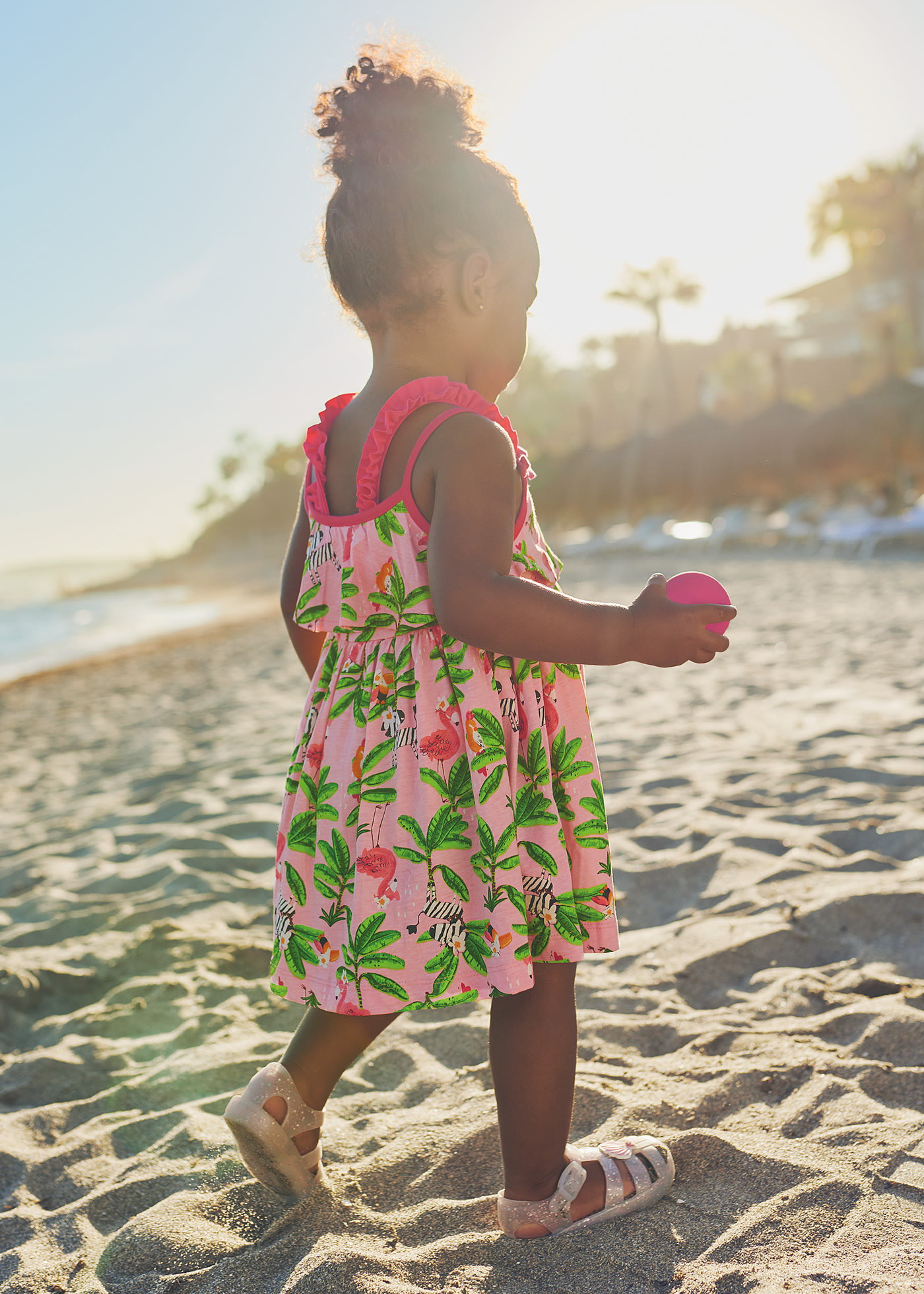 Vestito stampa tropicale cotone sostenibile neonata Flamingo | Mayoral