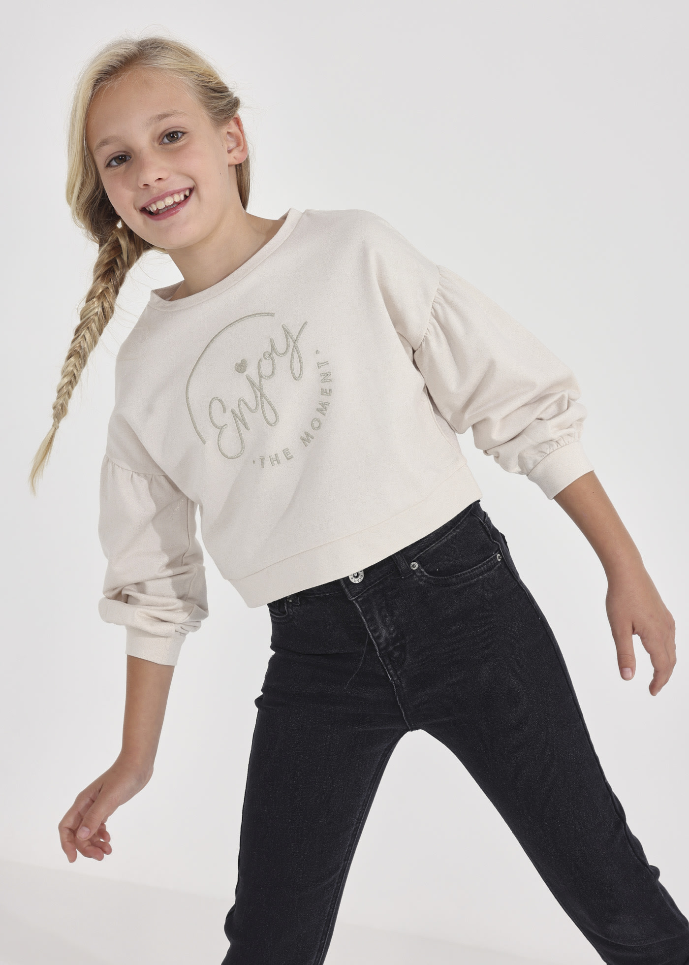 Felpa ricamo cotone ragazza Cecio | Mayoral