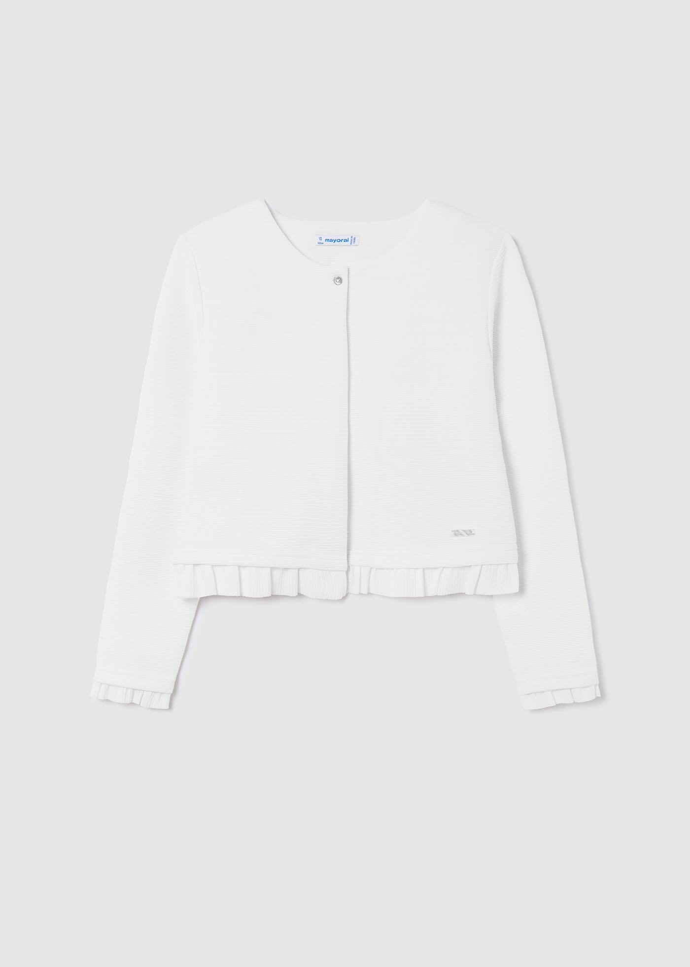 Rebeca con volante de otomán para chica Blanco | Mayoral