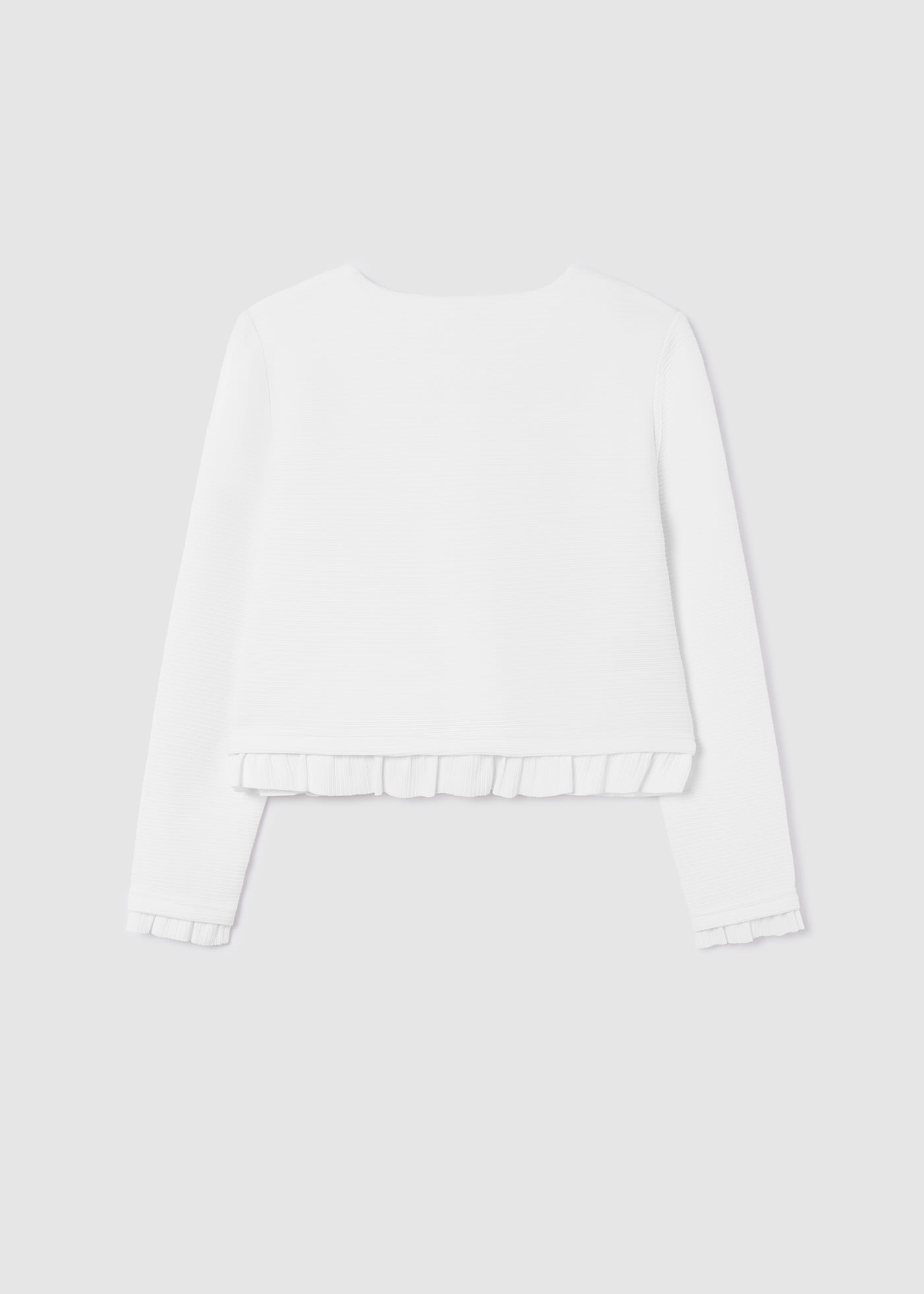 Rebeca con volante de otomán para chica Blanco | Mayoral