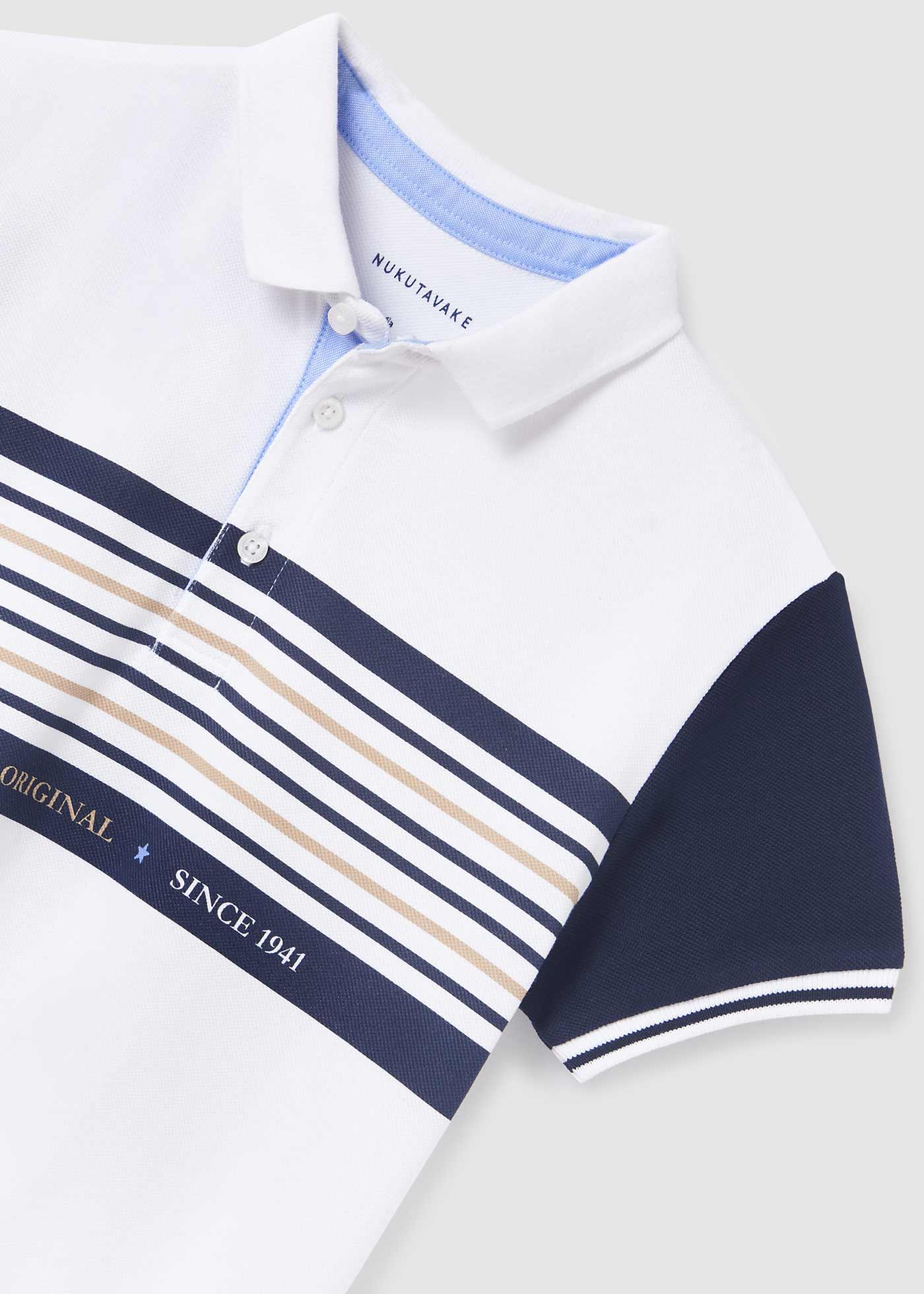 Polo granito mangas combinadas chico Blanco | Mayoral