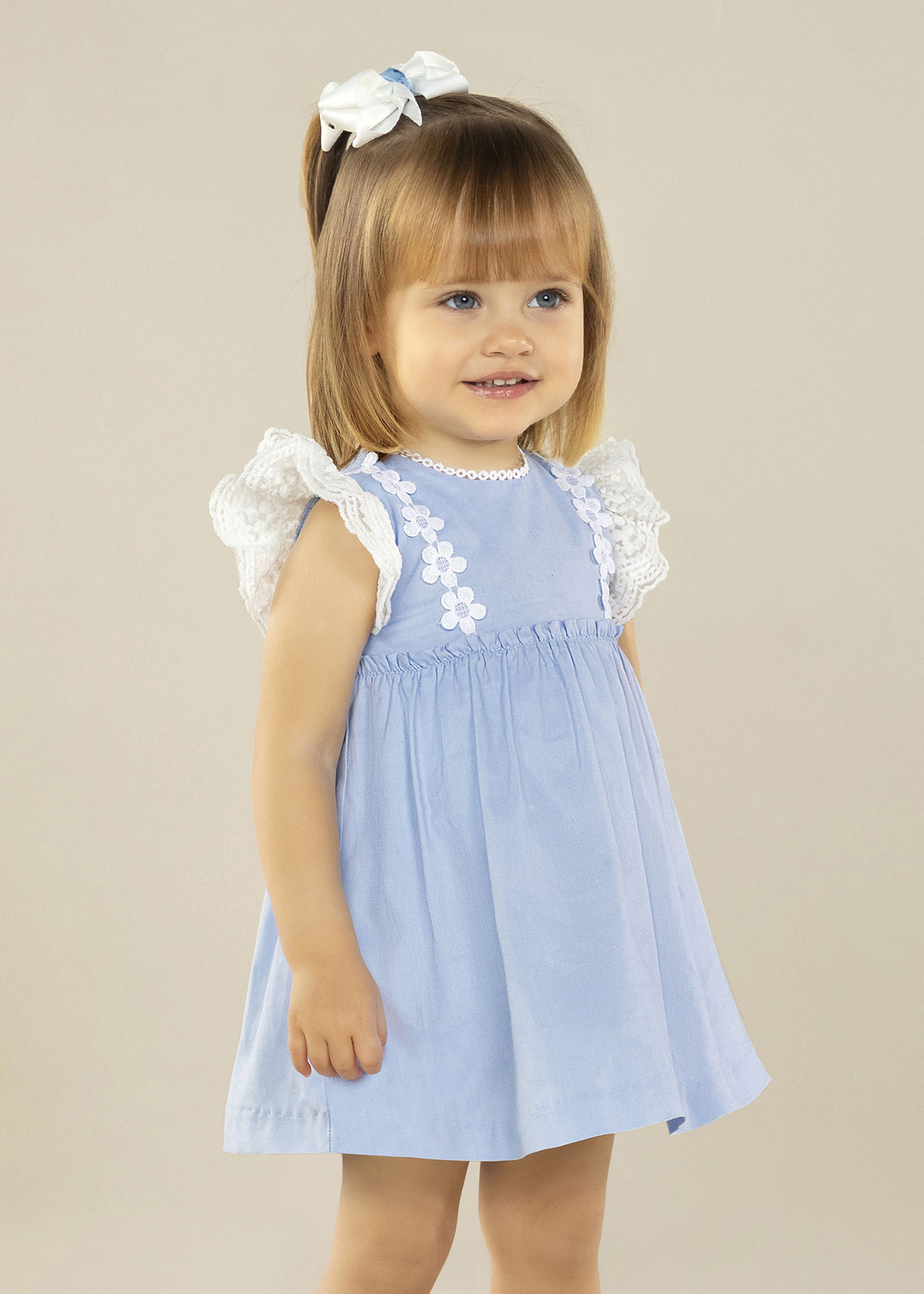 Robe en coton pour bébé Bleu ciel | Mayoral