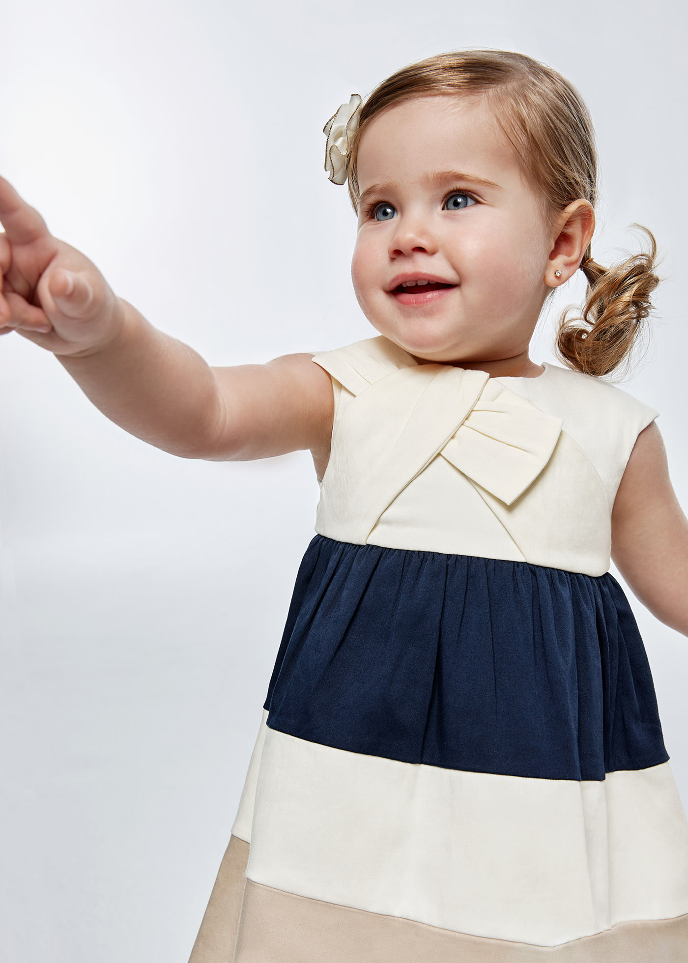 Robe satiné en coton pour bébé Encre | Mayoral