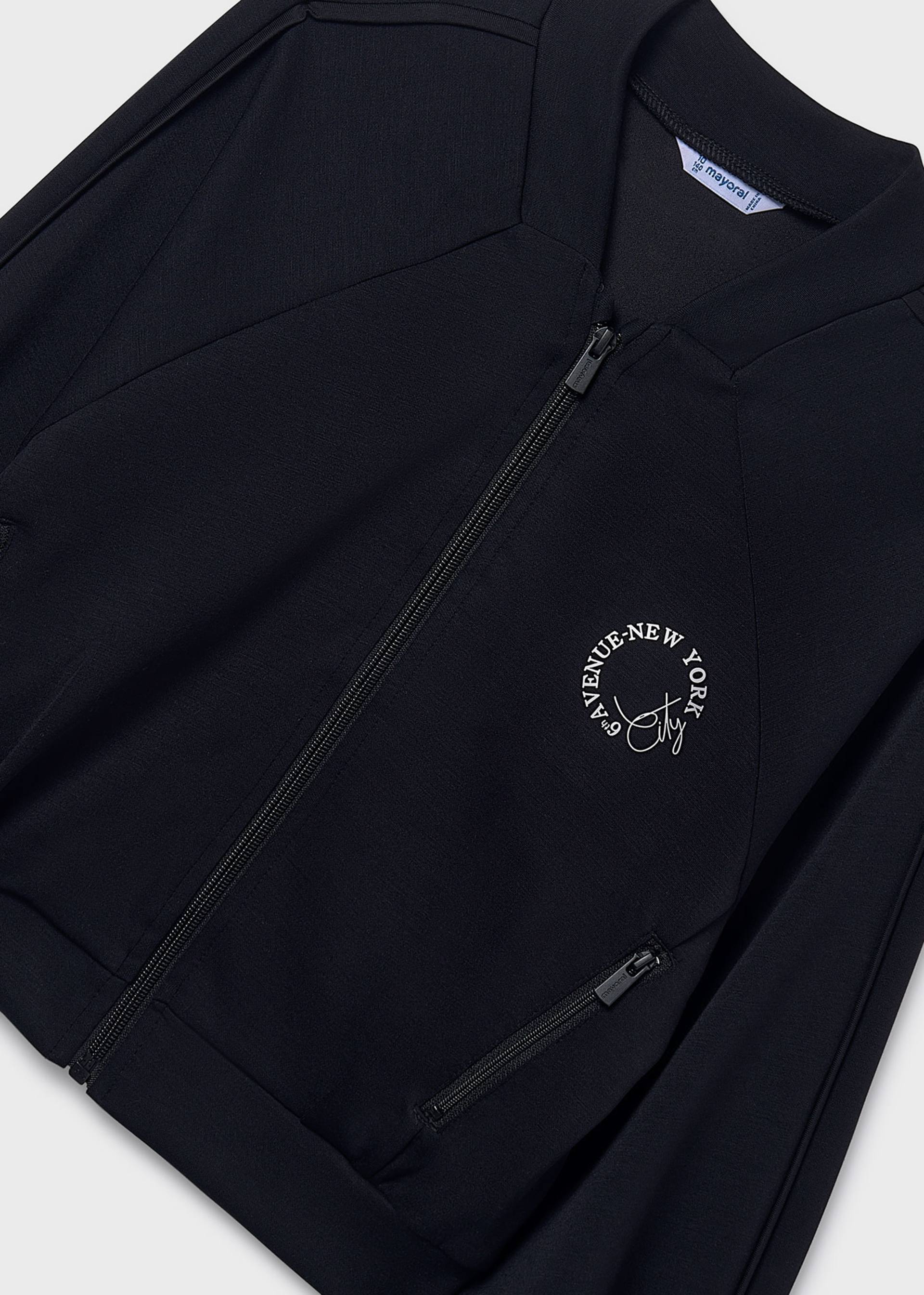 Girl Zip-Up Sweatshirt Black | Mayoral