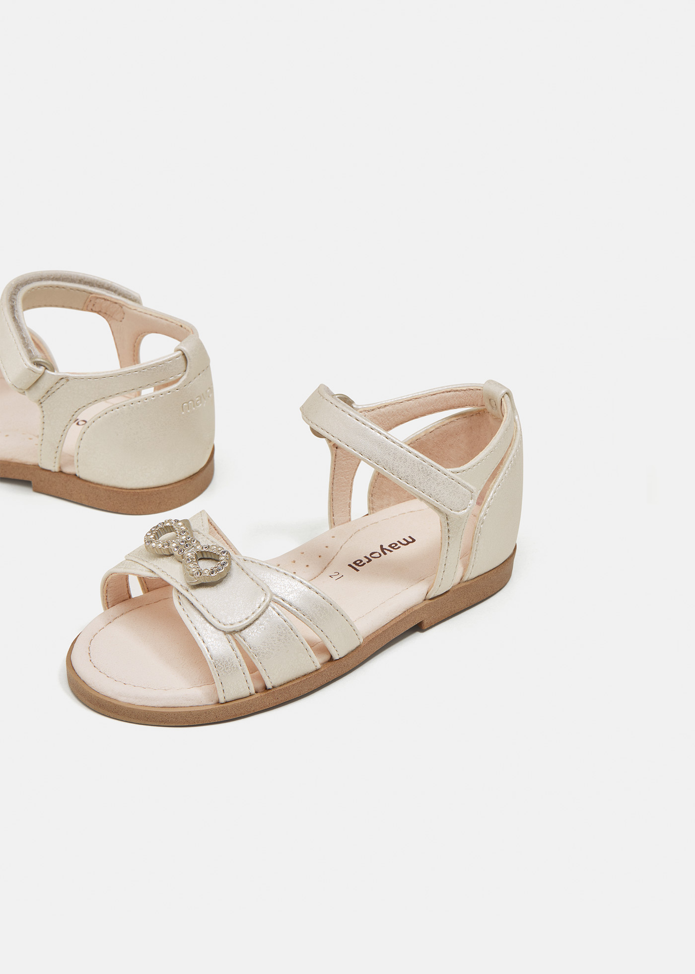 Sandale pour fille avec nœud en strass | Mayoral