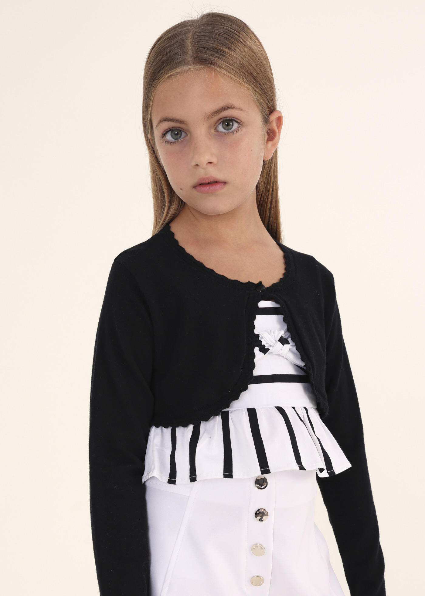 Rebeca tipo bolero con algodón sostenible para chica | Mayoral