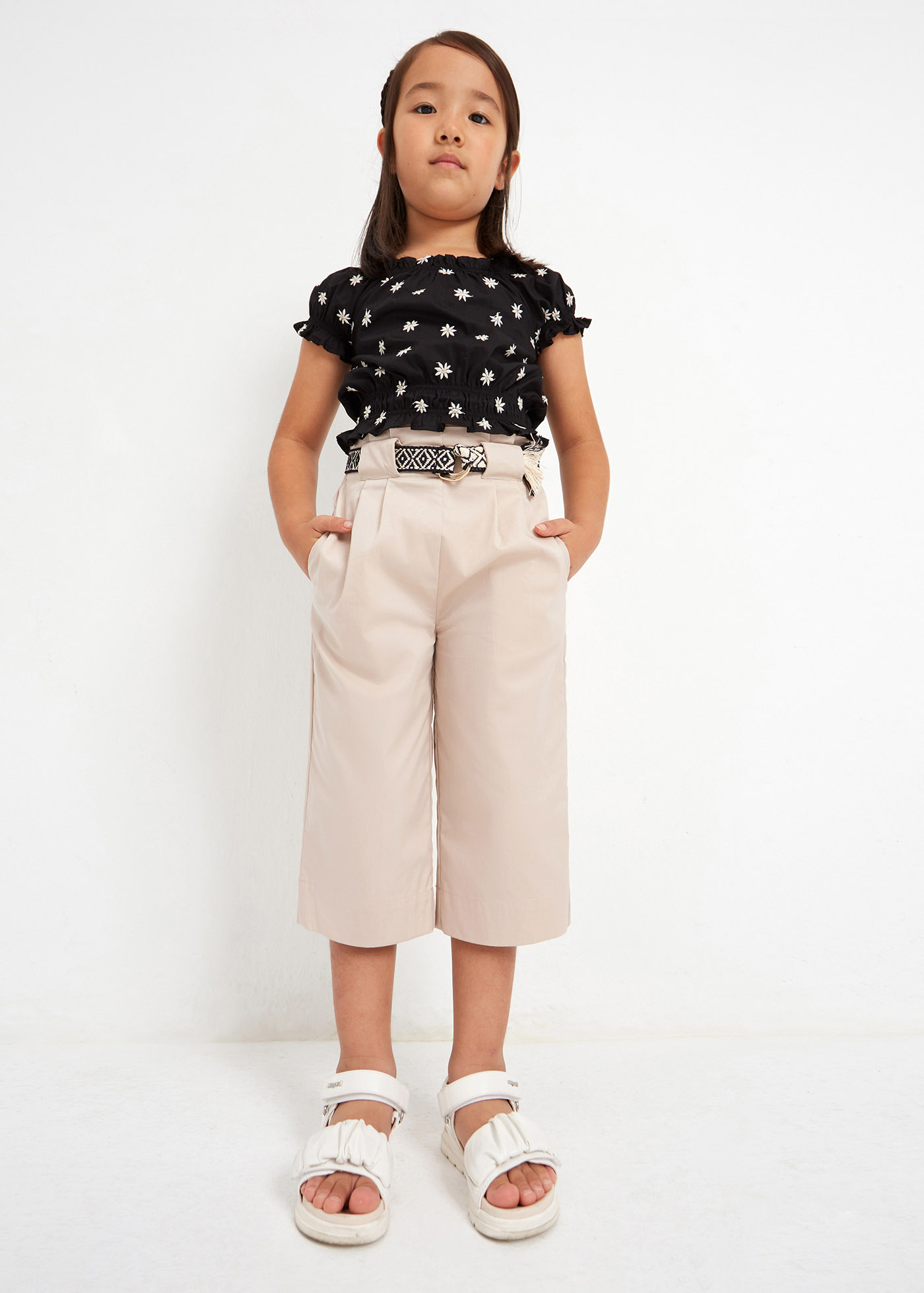 Belted Cropped Pants Girl | Mayoral