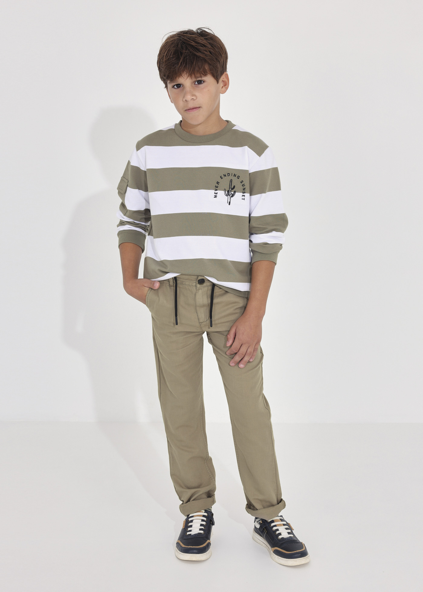 Calças chino de algodão rapaz | Mayoral