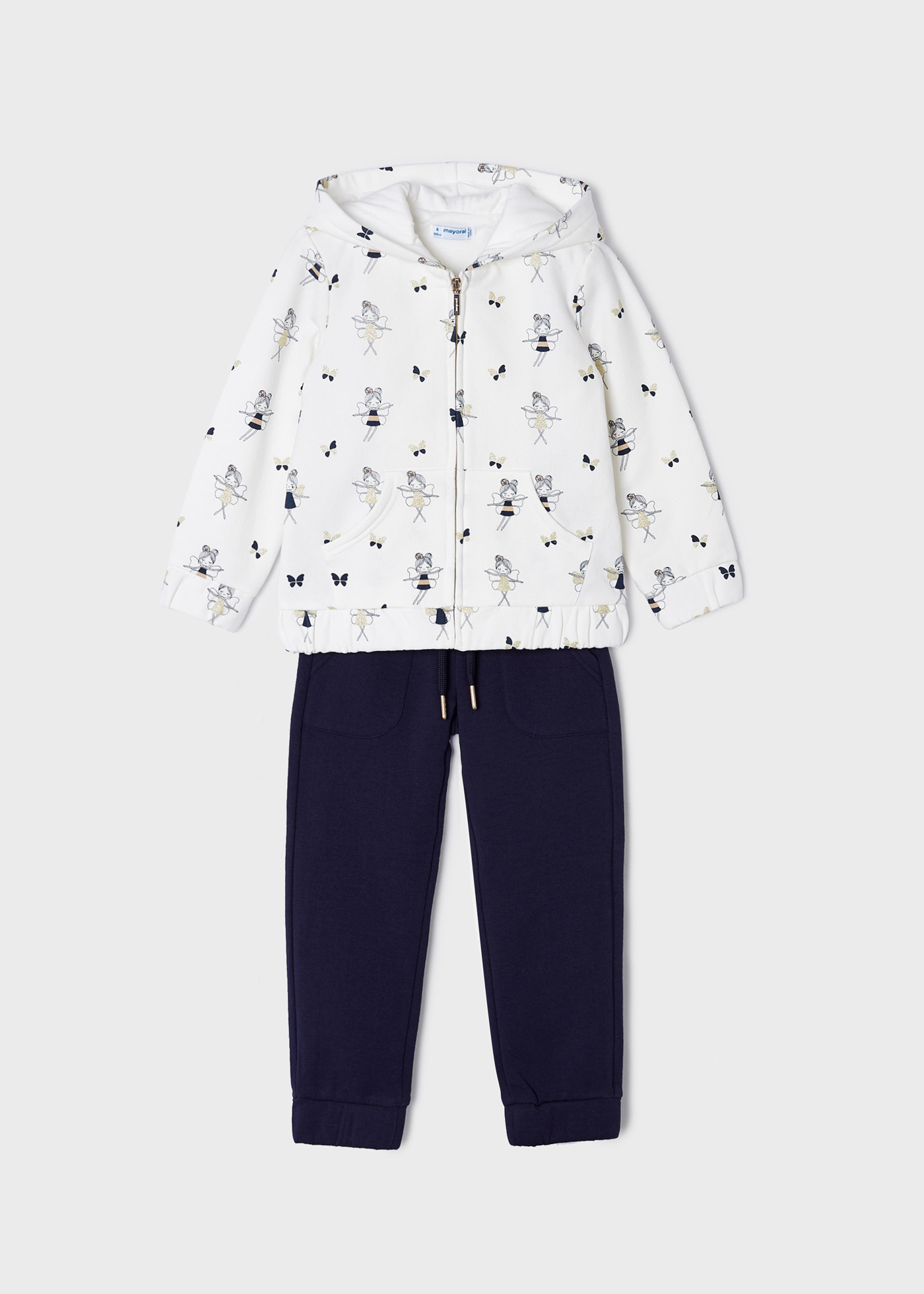 Conjunto chándal 2 piezas con sudadera estampada para niña | Mayoral
