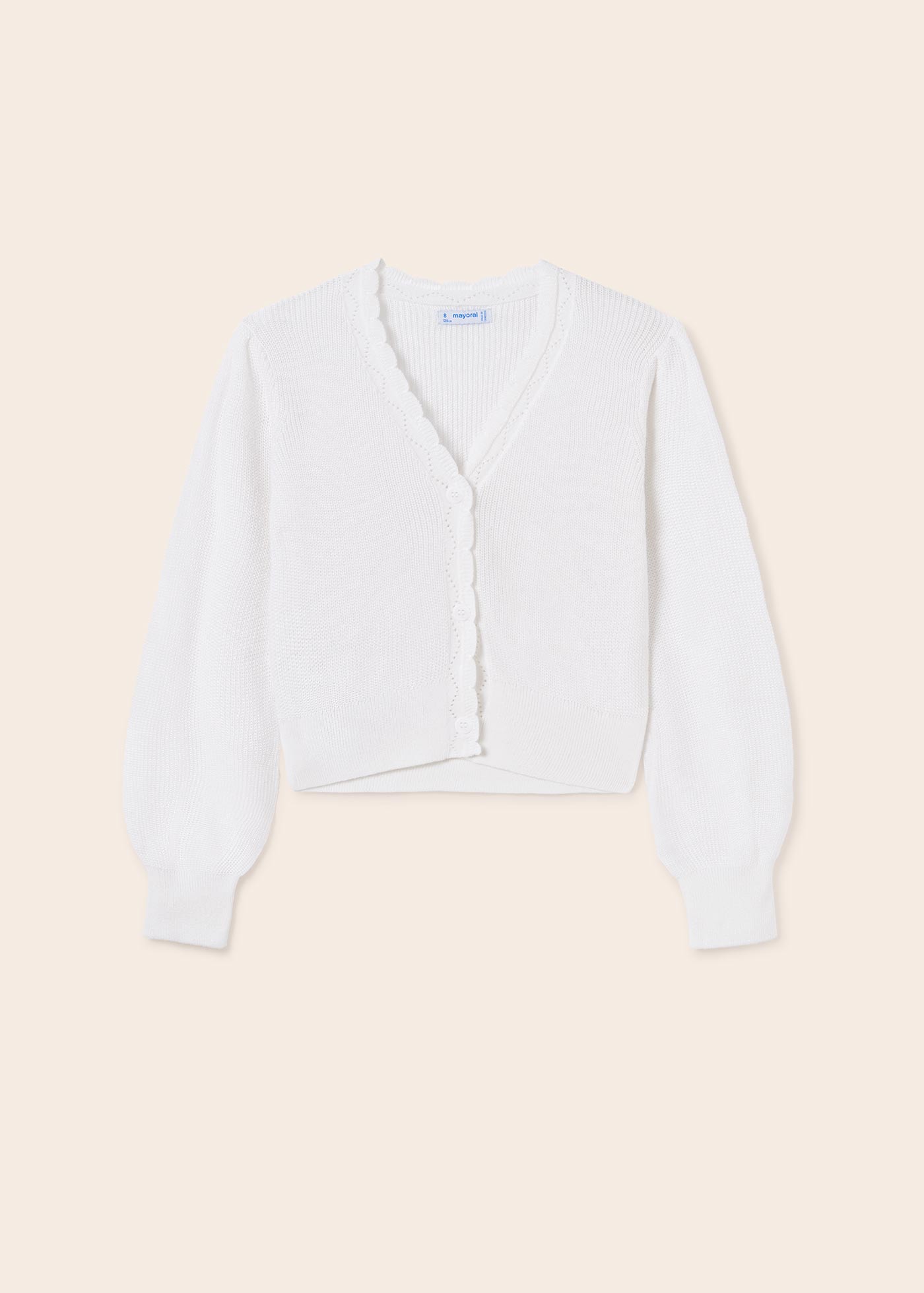 Rebeca de tricot con manga abullonada para chica | Mayoral