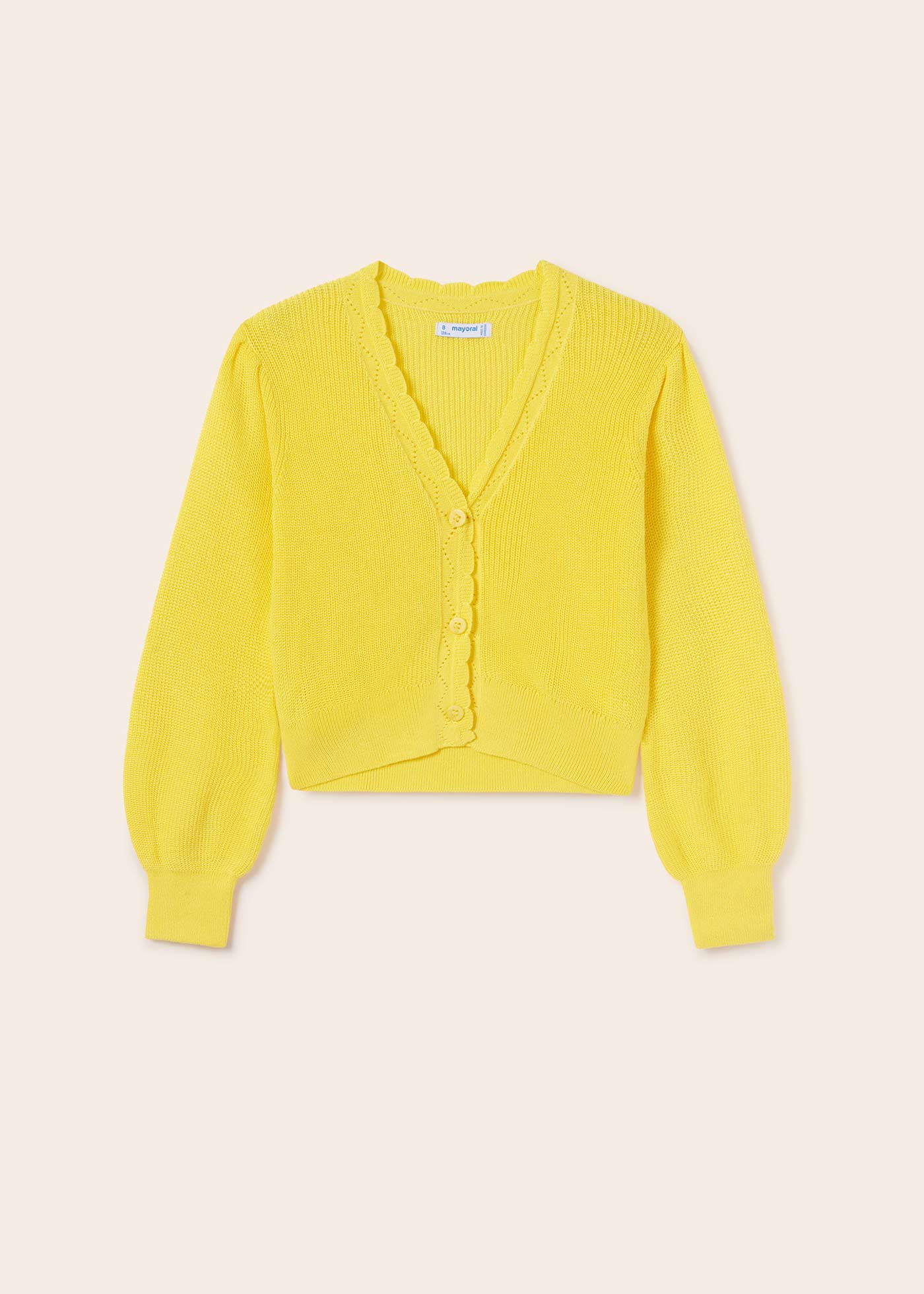 Rebeca de tricot con manga abullonada para chica | Mayoral