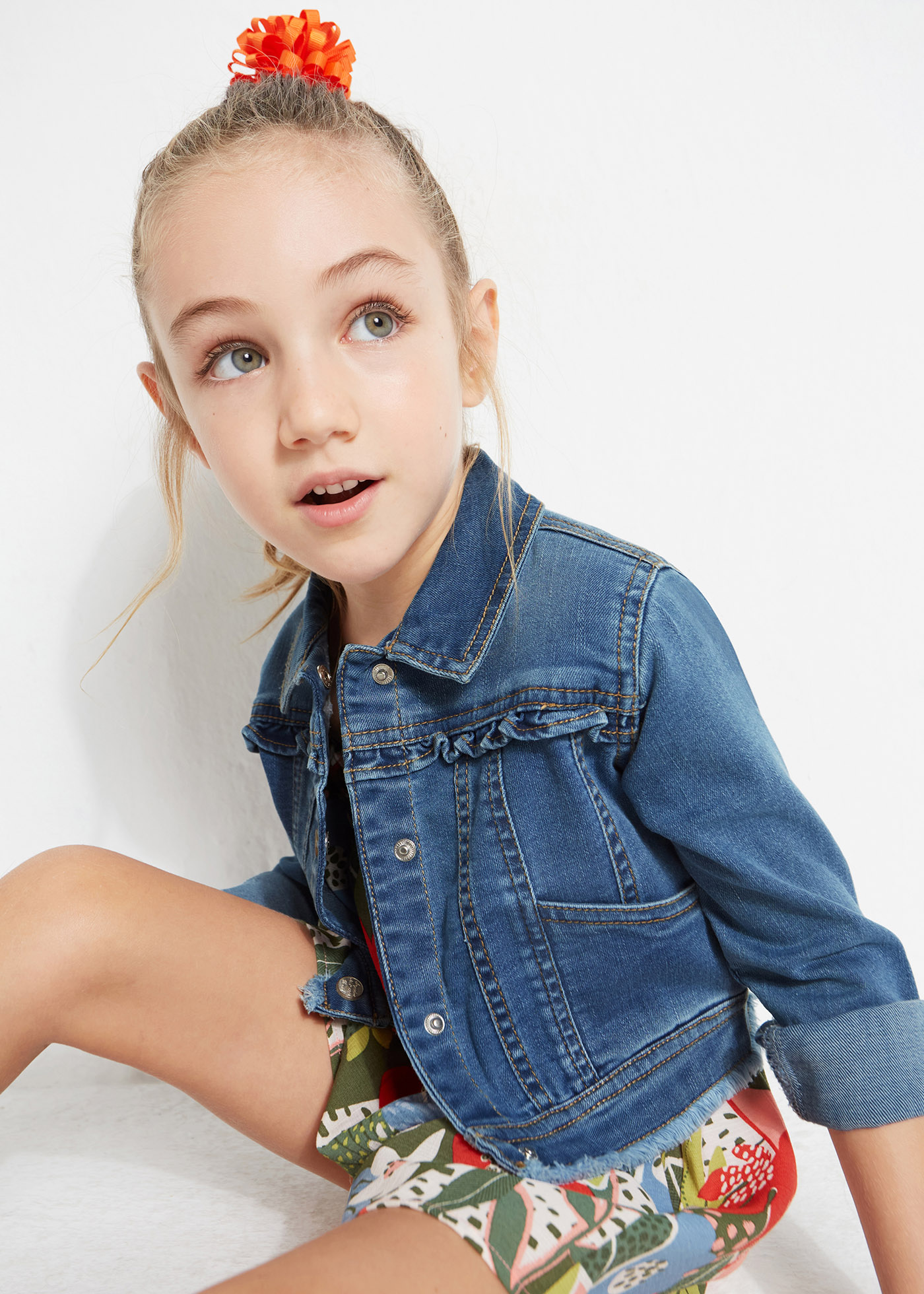 Ruffle Denim Jacket Girl | Mayoral