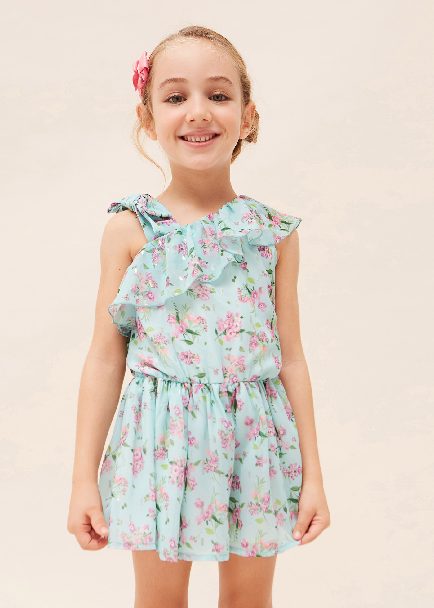 Printed Chiffon Romper Girl | Mayoral