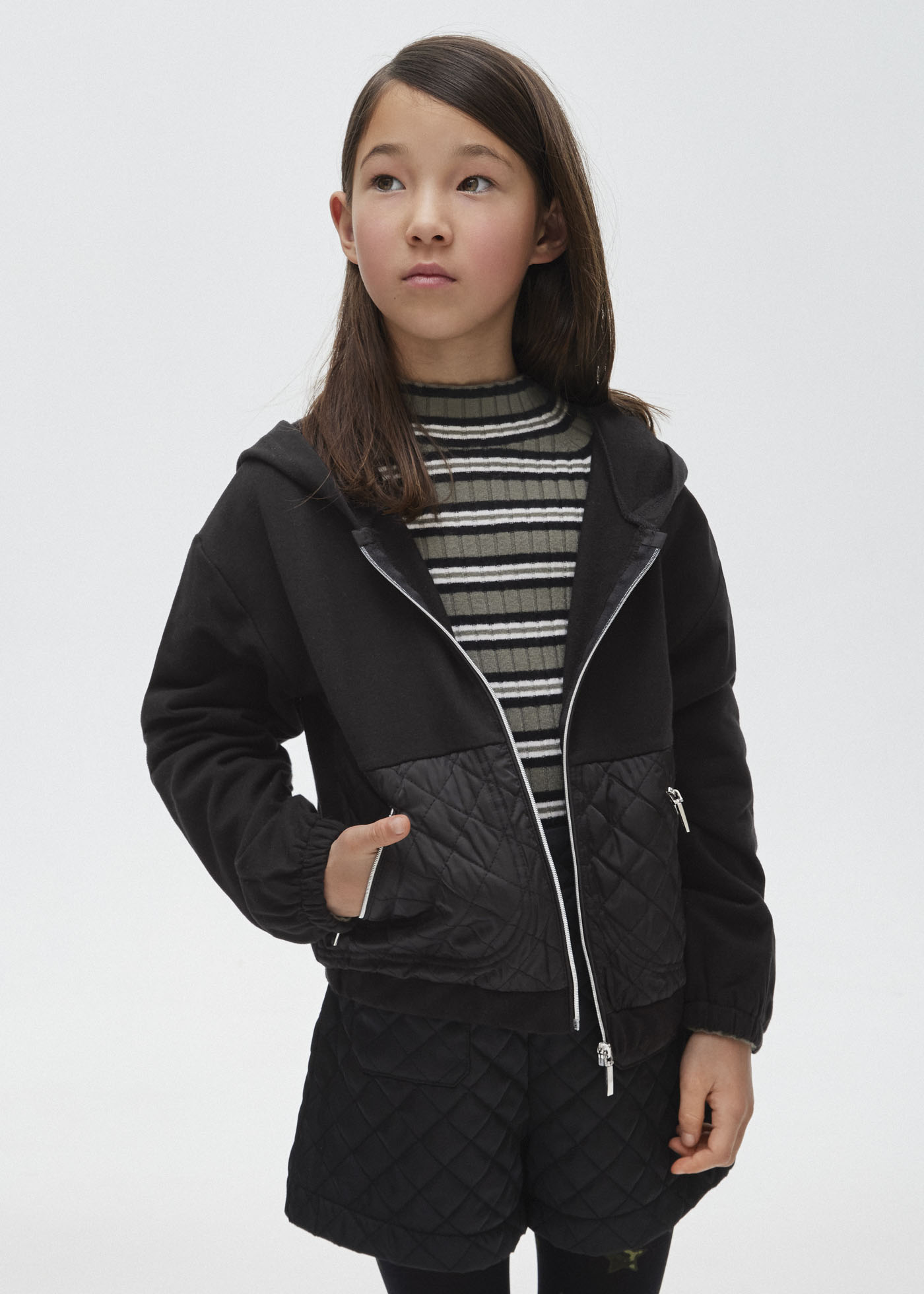 Hoodie combined fabrics girl | Mayoral