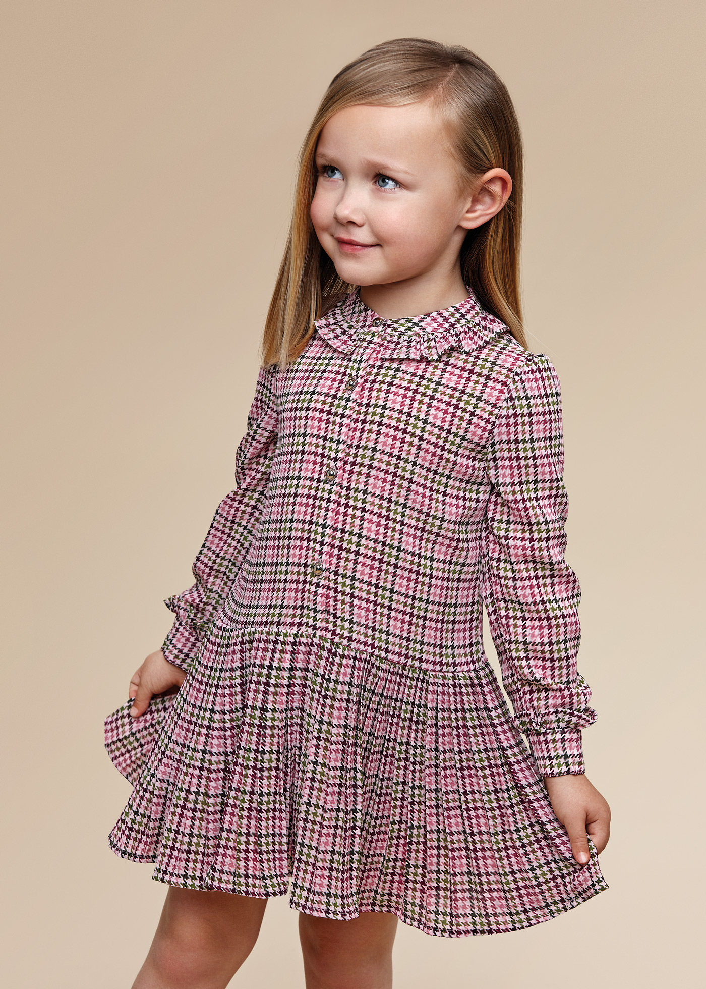 Chiffon houndstooth dress girl | Mayoral