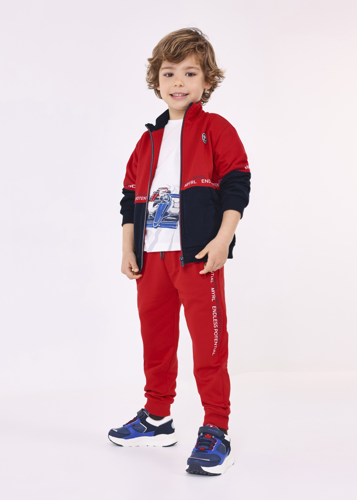 3-piece tracksuit color block boy | Mayoral