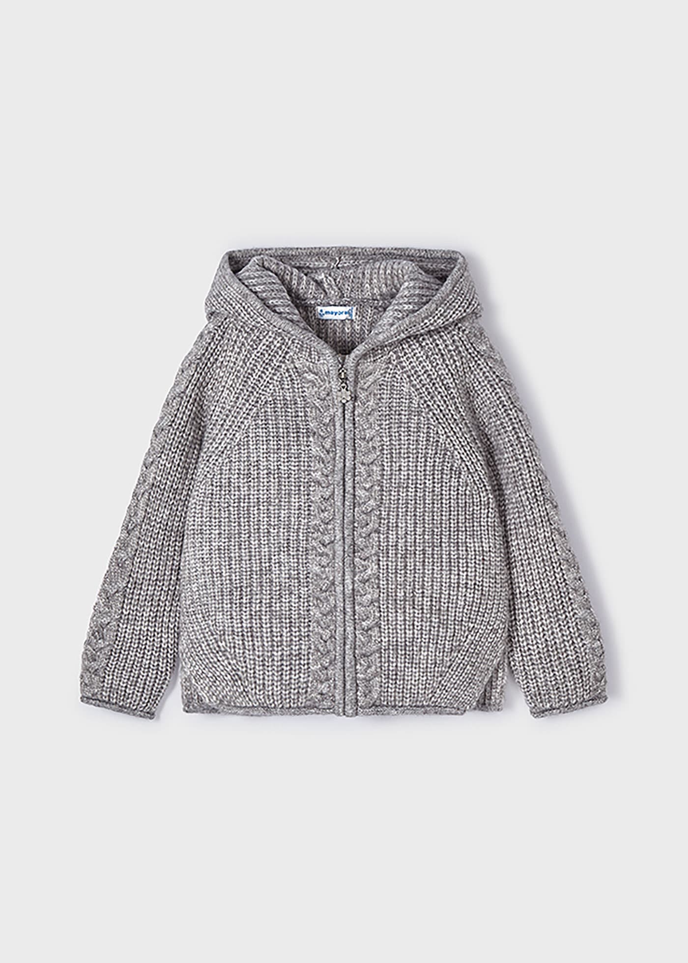 Zip-up hooded knit sweater girl | Mayoral