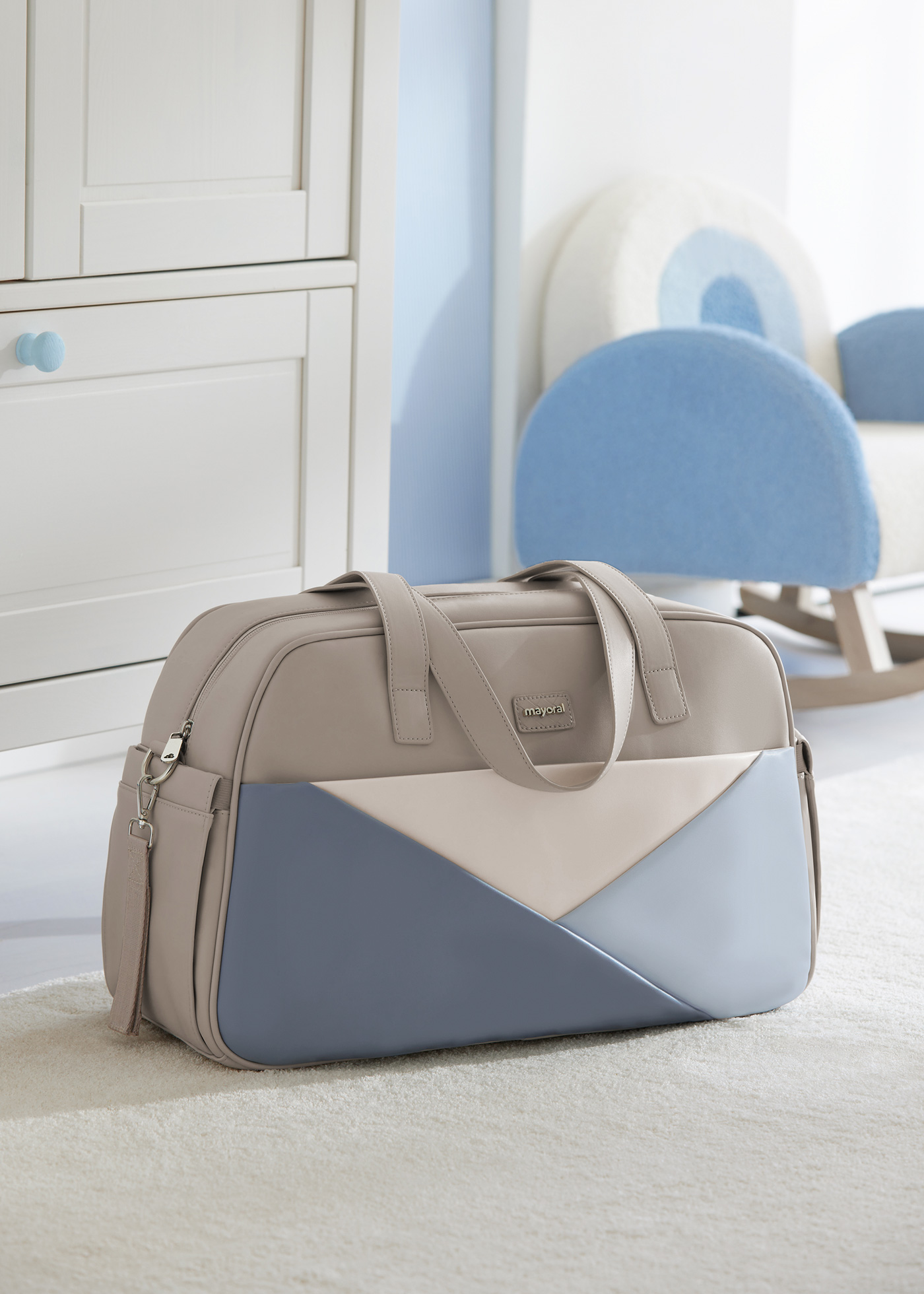 Diaper bag with accessories Blue shadow | Mayoral