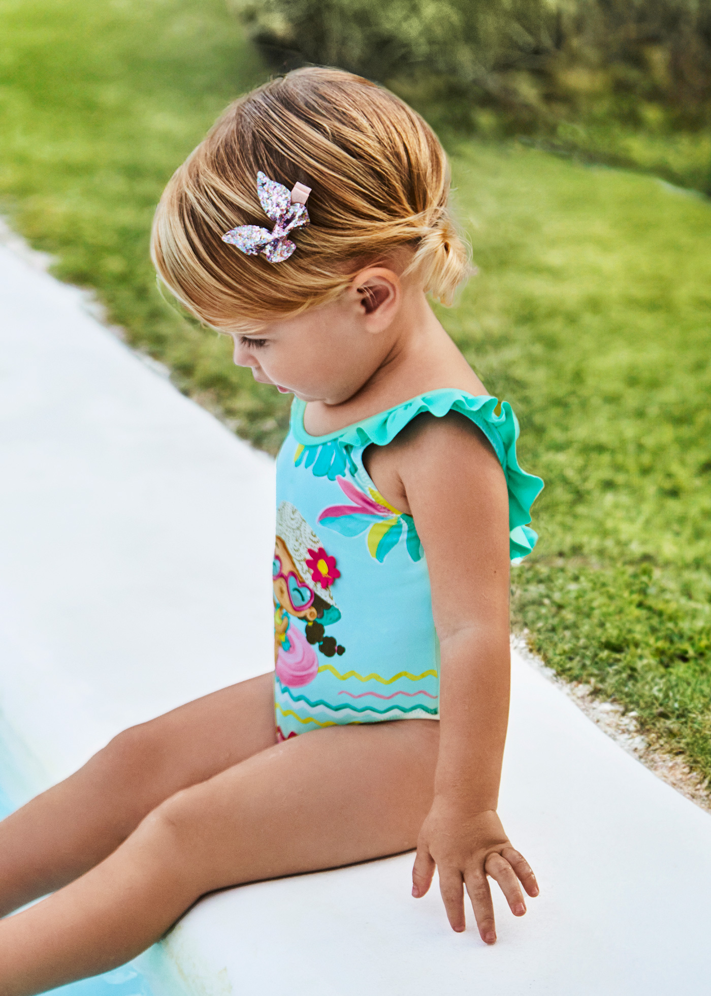 Baby printed swimsuit ruffles Water | Mayoral