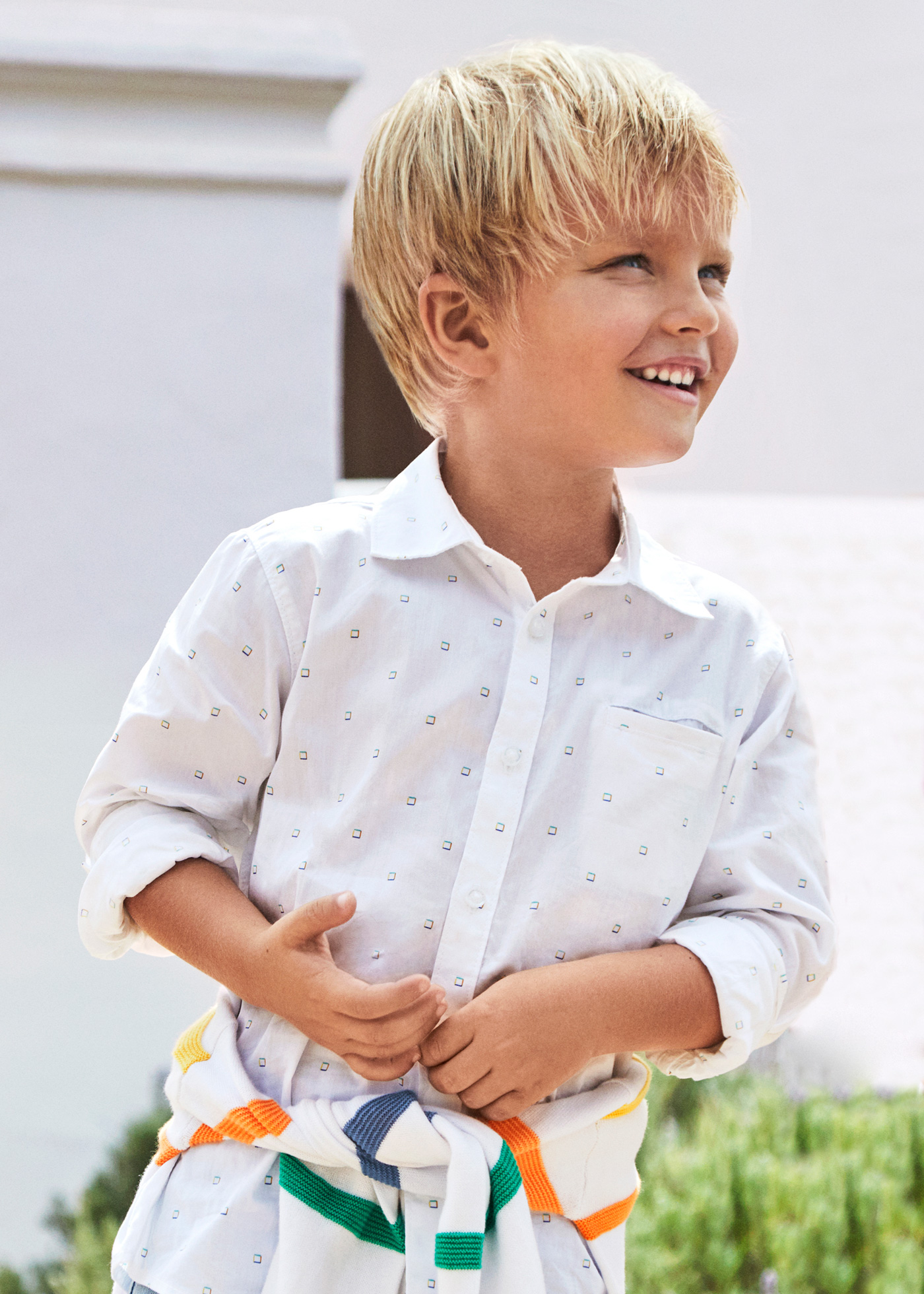 Hemd Muster Better Cotton Jungen Weiß | Mayoral