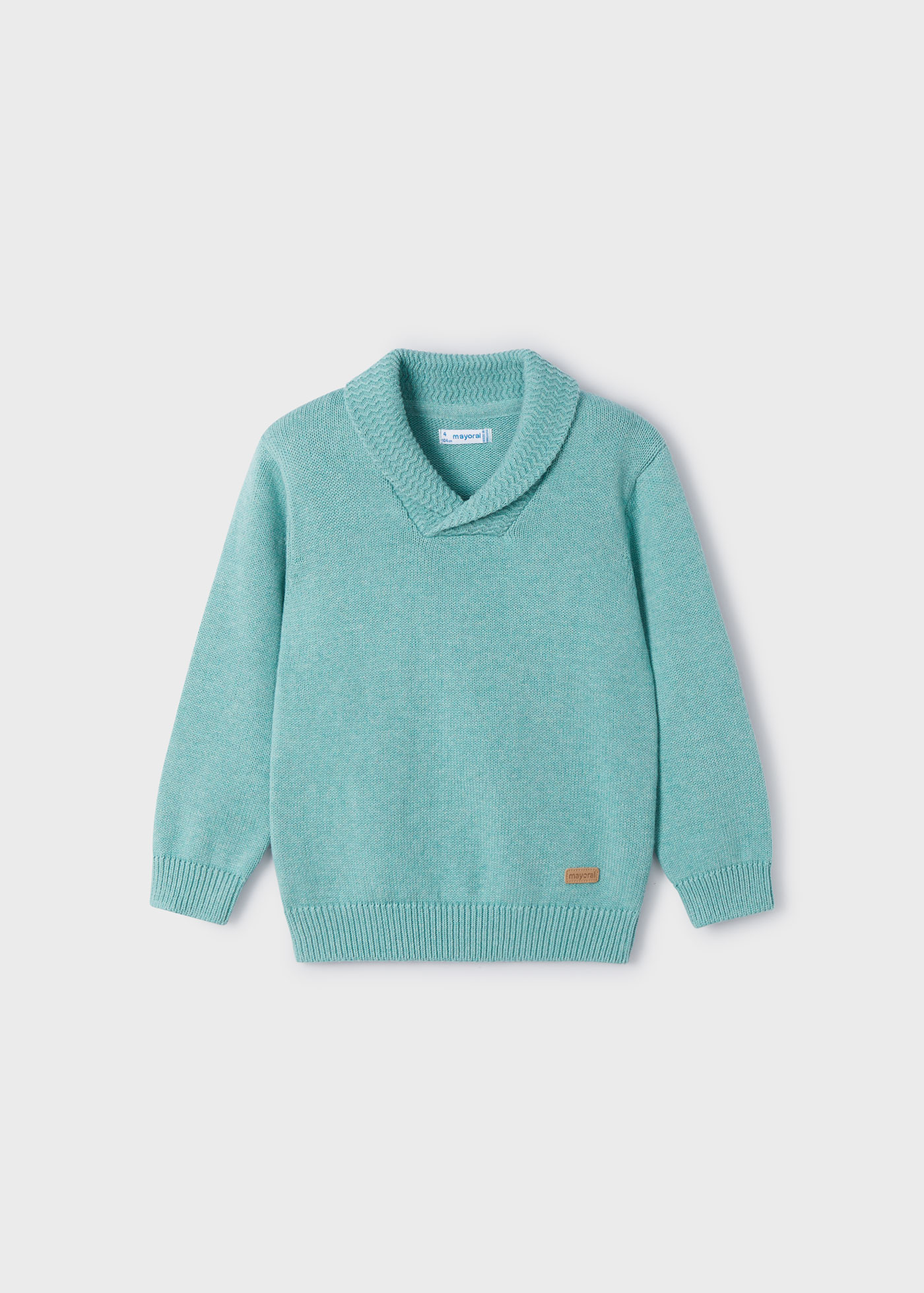 Boy wrap around collar jumper better Cotton Turquoise | Mayoral