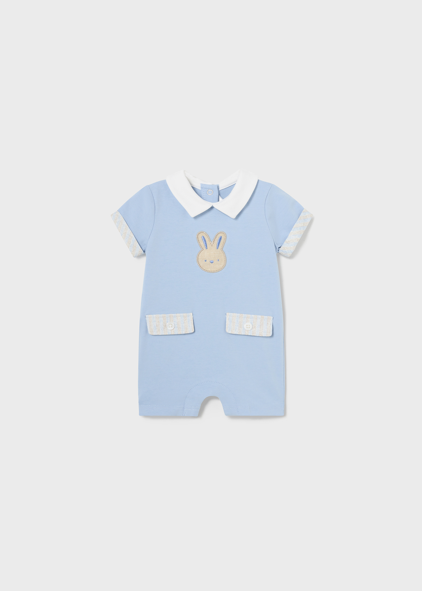 Newborn collared romper Better Cotton Sky | Mayoral