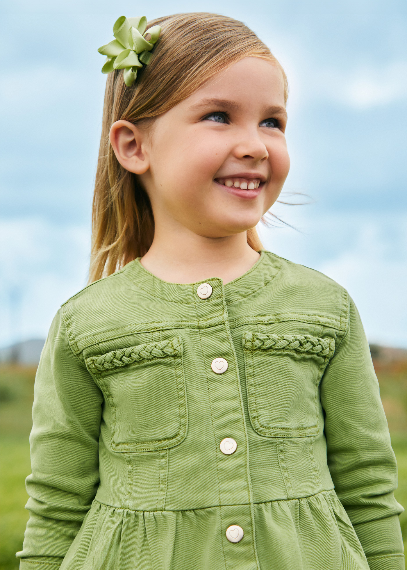 Girls ruffled jacket Better Cotton Apple | Mayoral