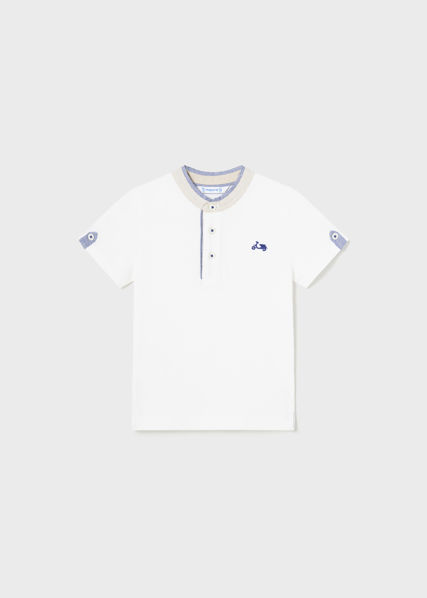 Polo piqué contraste Better Cotton bebé Blanco | Mayoral