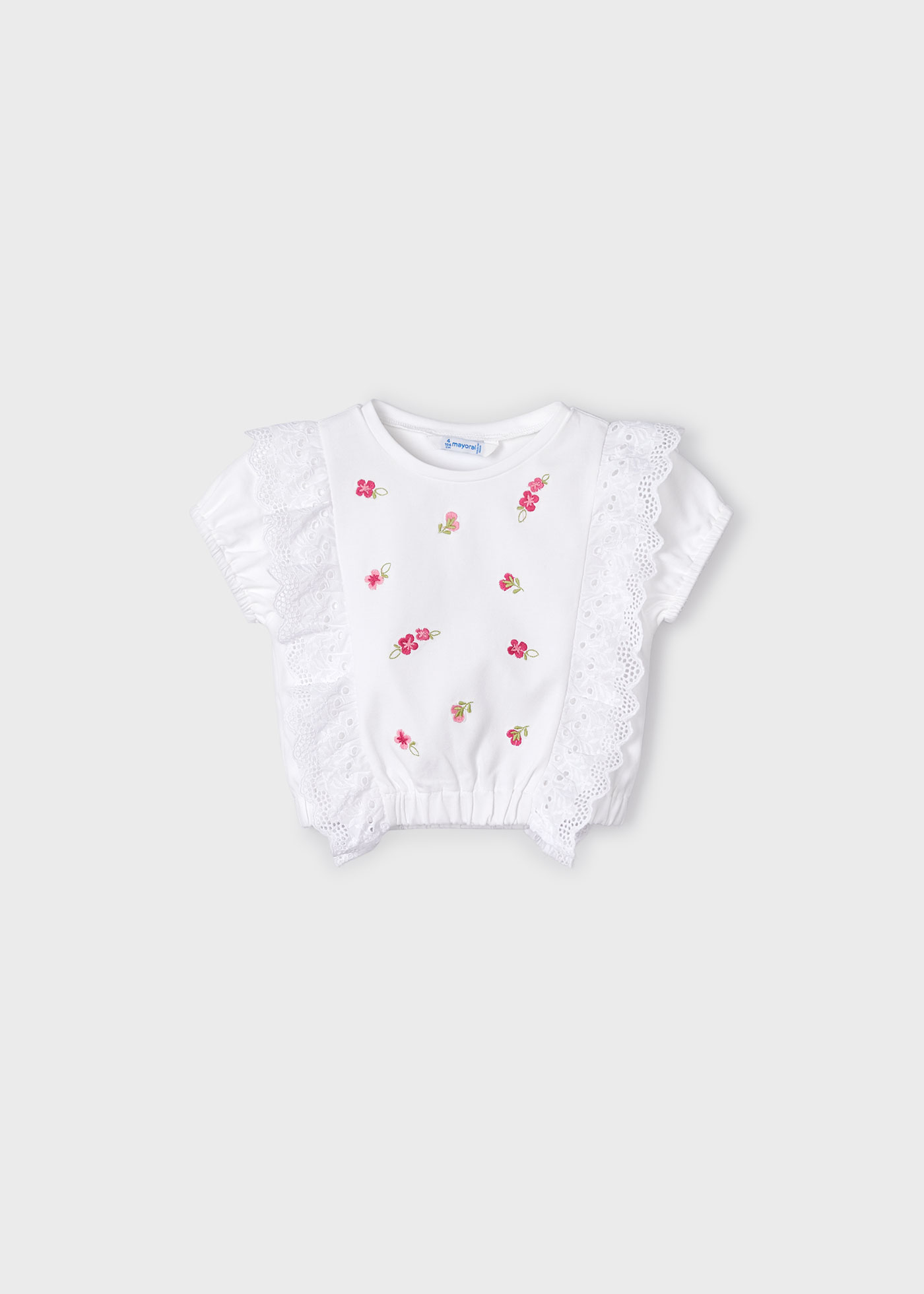 Girls embroidered ruffled t-shirt | Mayoral