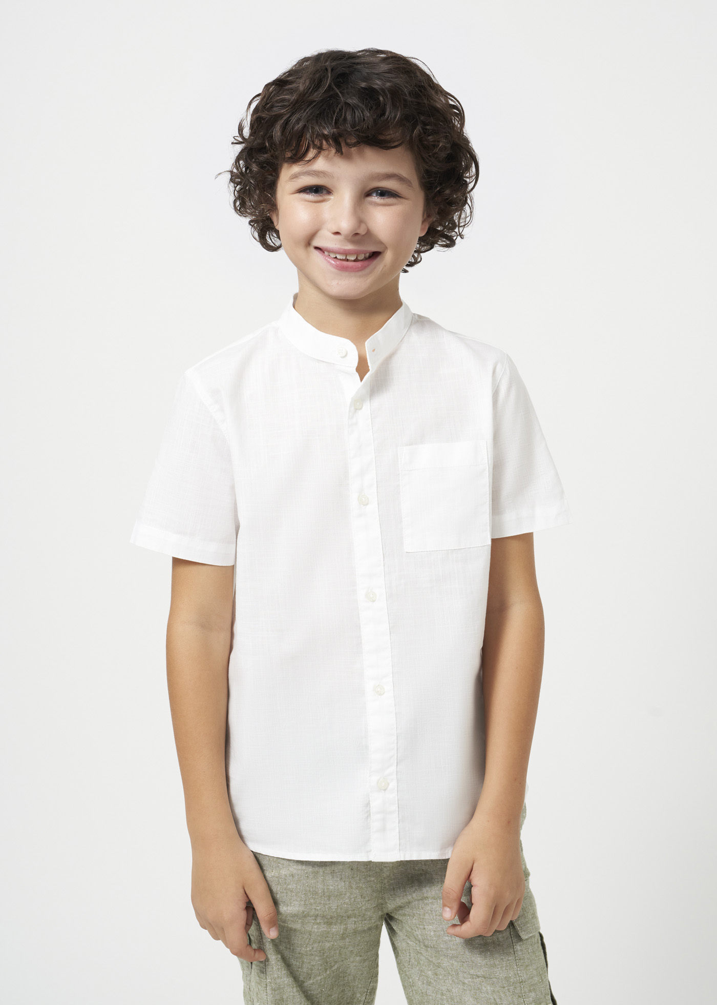 Boy Mao Collar Shirt Better Cotton | Mayoral