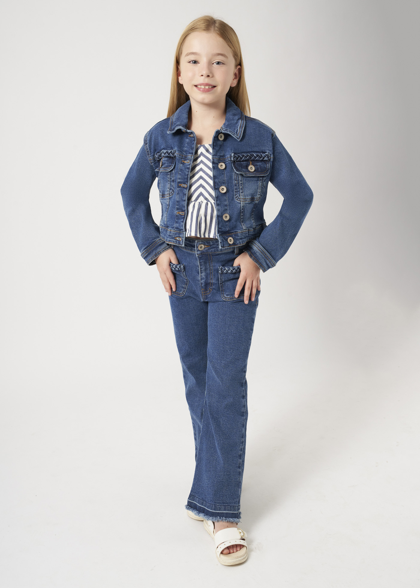 Girls high rise jeans Better Cotton Dark Jeans | Mayoral