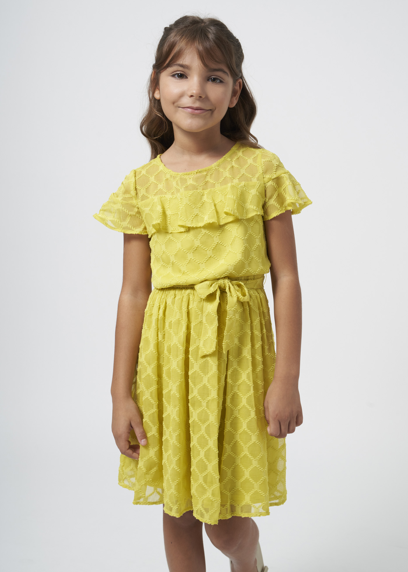 Girls chiffon dress Pistachio | Mayoral