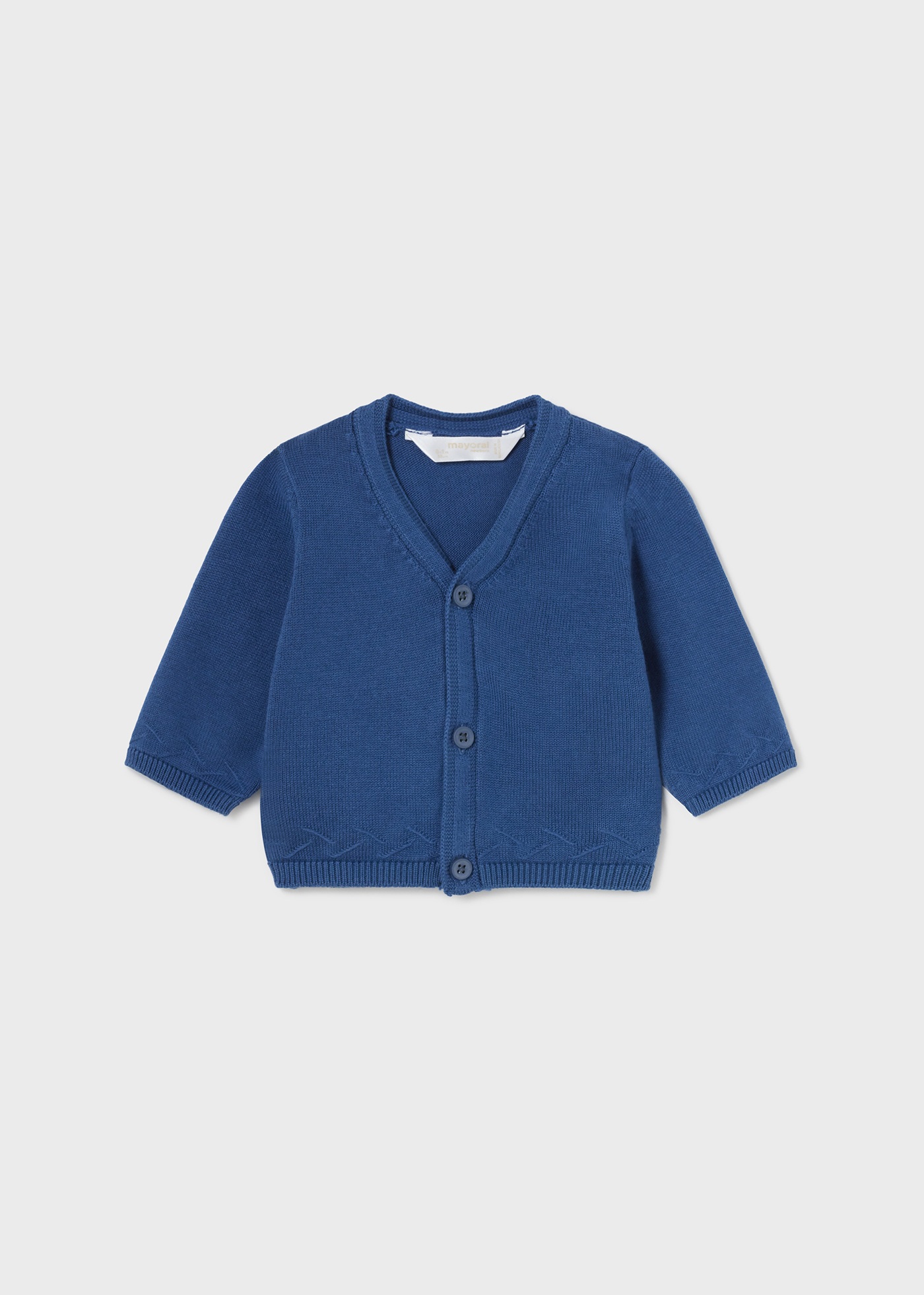Cardigan Iin V Better Cotton nou-nascut Cerulean | Mayoral