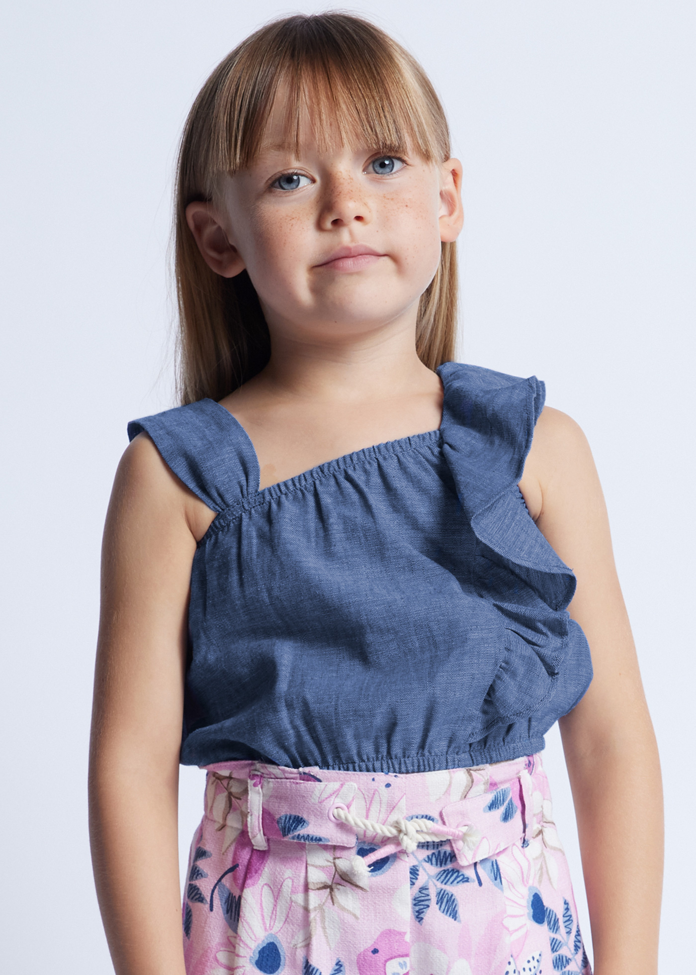 Girl ruffled linen top | Mayoral