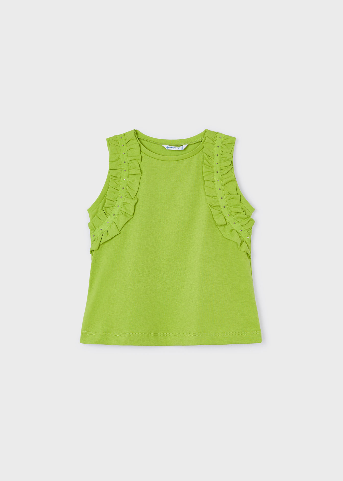 Girl Ruffle Top Better Cotton Kiwi | Mayoral