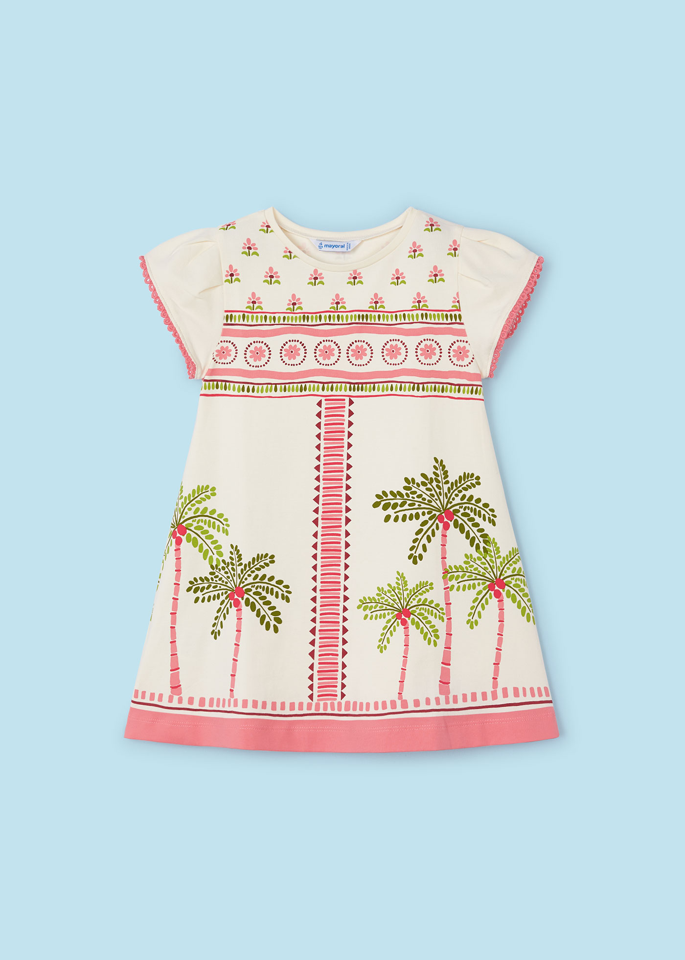 Robe palmiers Better Cotton fille Flamingo | Mayoral